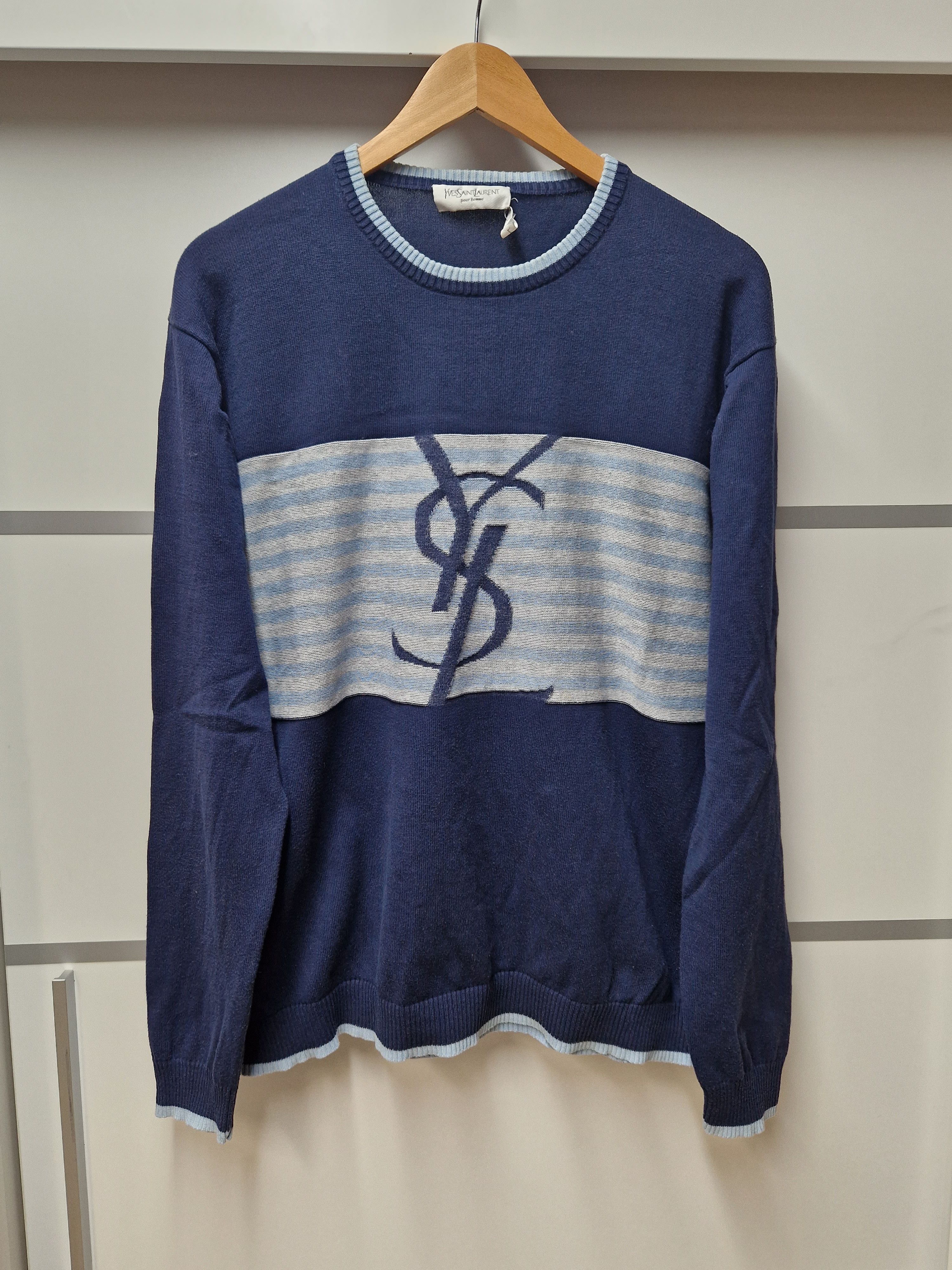 Vintage Yves Saint Laurent x Vintage Big Logo YSL Sweaters | Grailed