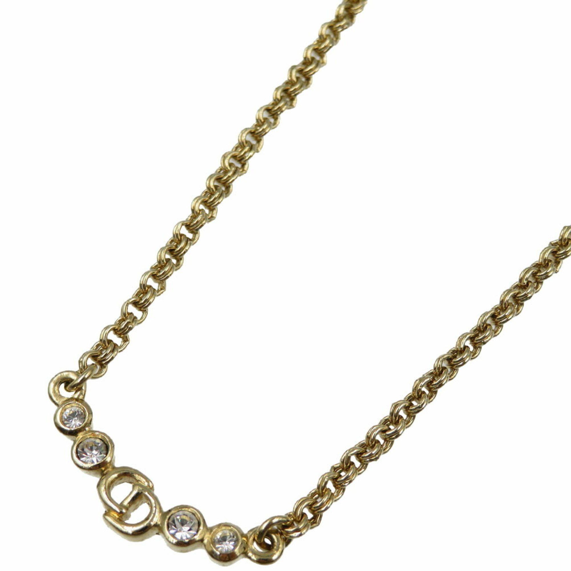 Dior Christian Dior Metal Rhinestone Gold Necklace Grailed