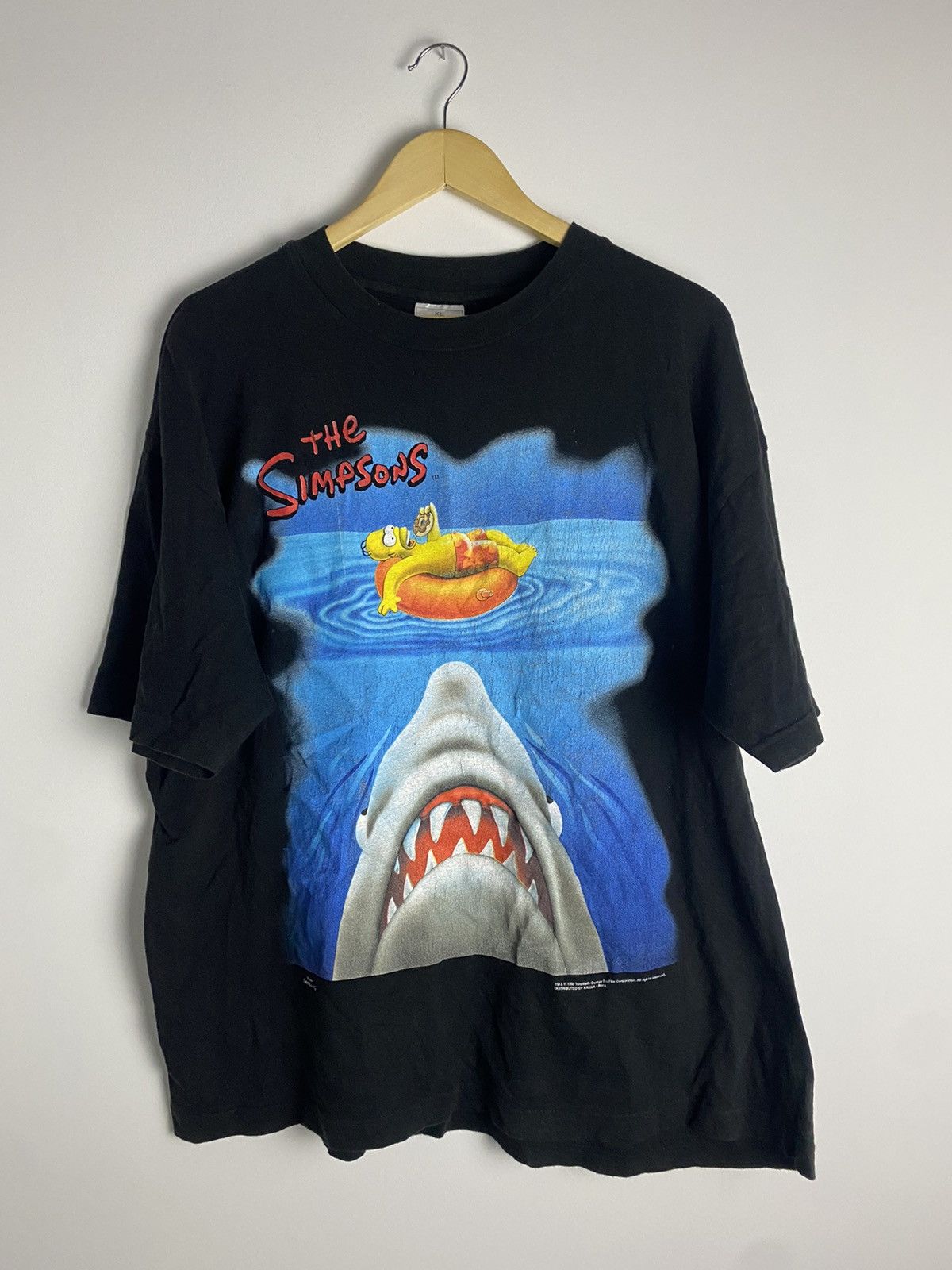 Vintage The Simpsons Jaws parody t shirt 1999 | Grailed