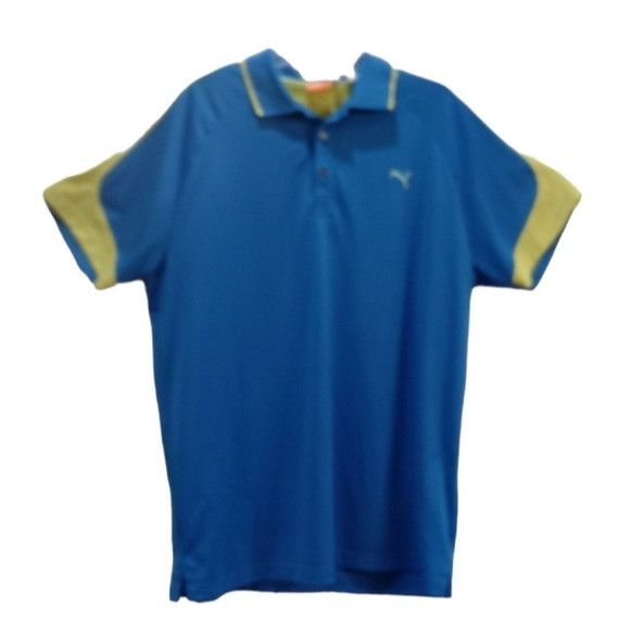 Puma Puma Blue and Lime Green Polo Golf Shirt Size XL | Grailed