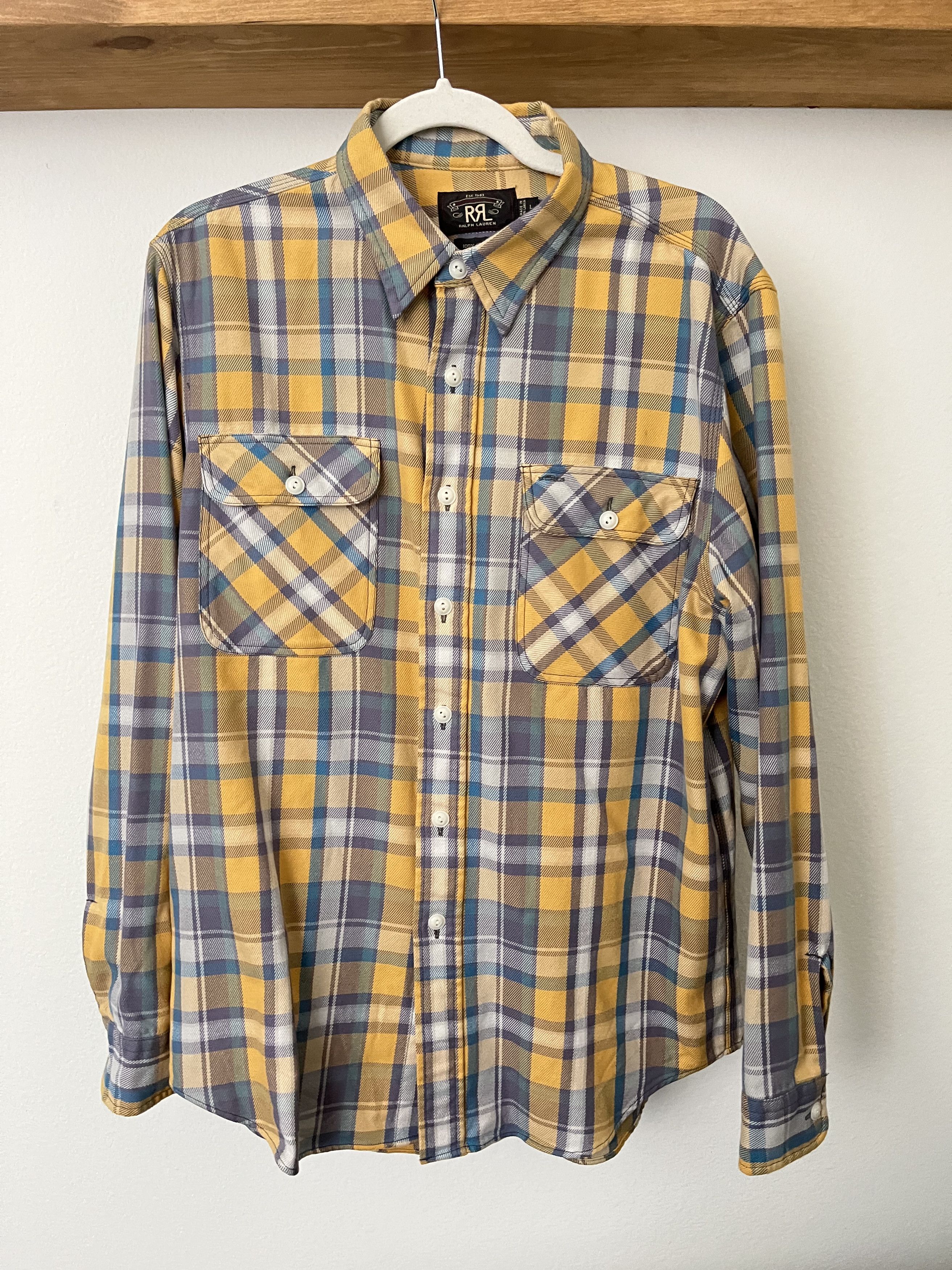 RRL Ralph Lauren RRL Flannel Size L Yellow Plaid | Grailed