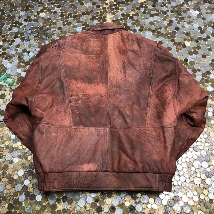 Vintage Vintage varsity leather bomber jacket 90's | Grailed