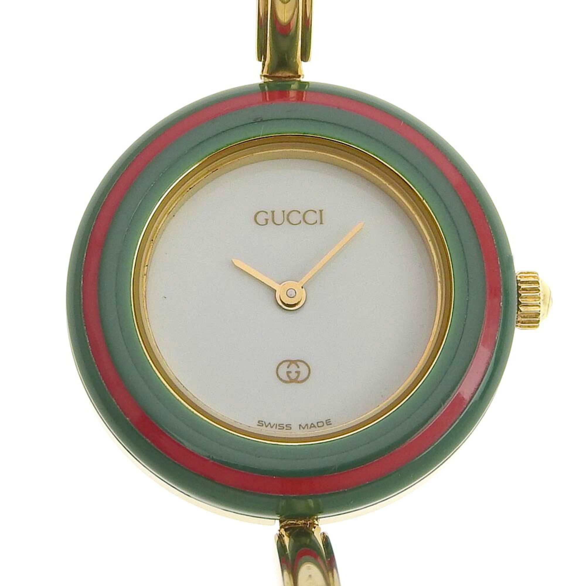 Gucci Gucci Change Bezel 1100-L Gold Plated Quartz Analog Display Women ... Gucci Gucci Change Bezel 1100-L Gold Plated Quartz Analog Display Women ...