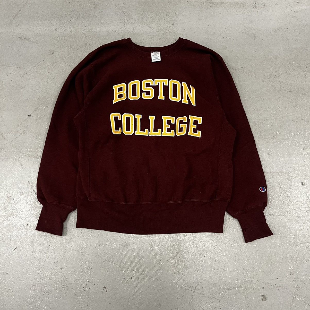 Vintage Vintage 90s Maroon BC Champion Reverse weave crewneck | Grailed