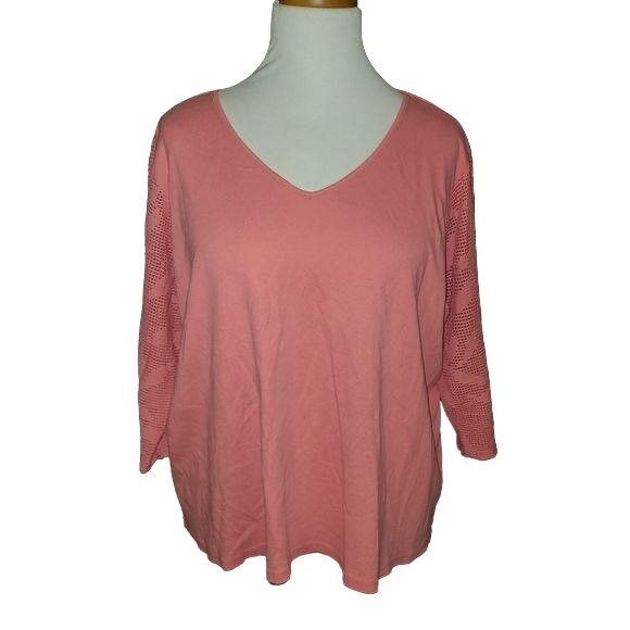 Other CJ Banks Plus Size 2X Cut Out Pattern Sleeve Blouse | Grailed