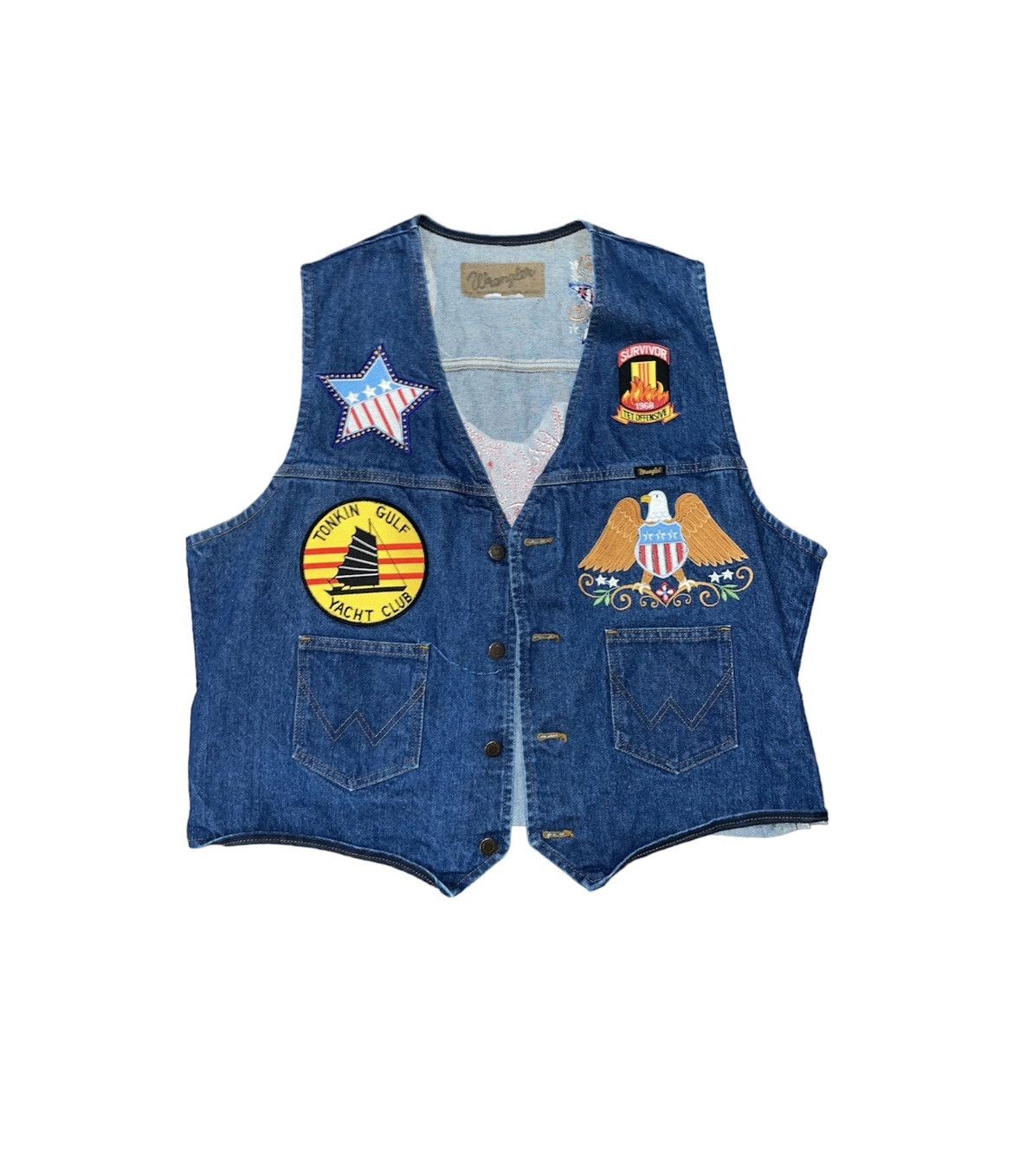 Vintage × Wrangler Vintage Denim Patch Vest | Grailed
