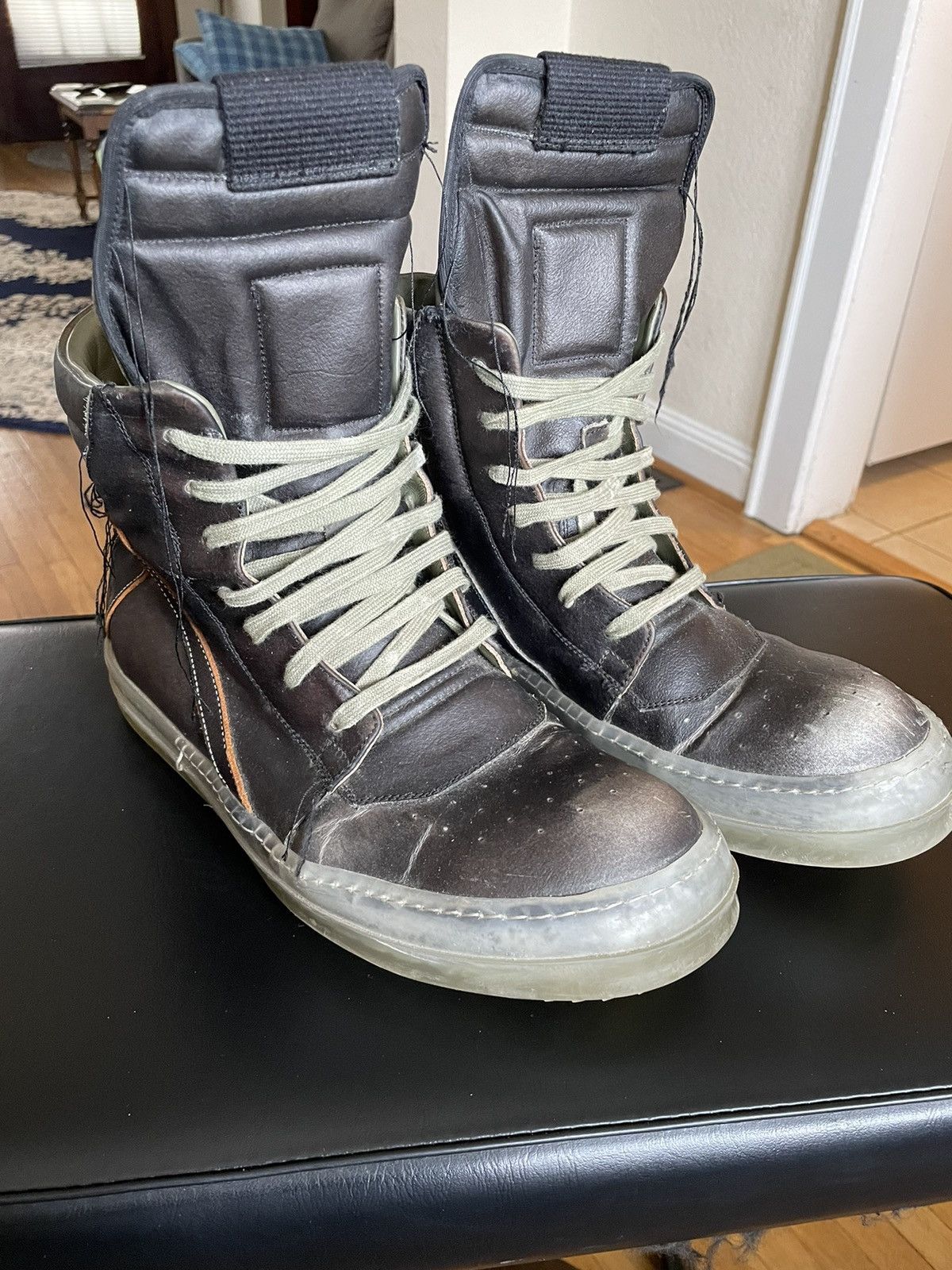 Rick Owens Babel Blujay Apparition leather Geobaskets size 43 | Grailed