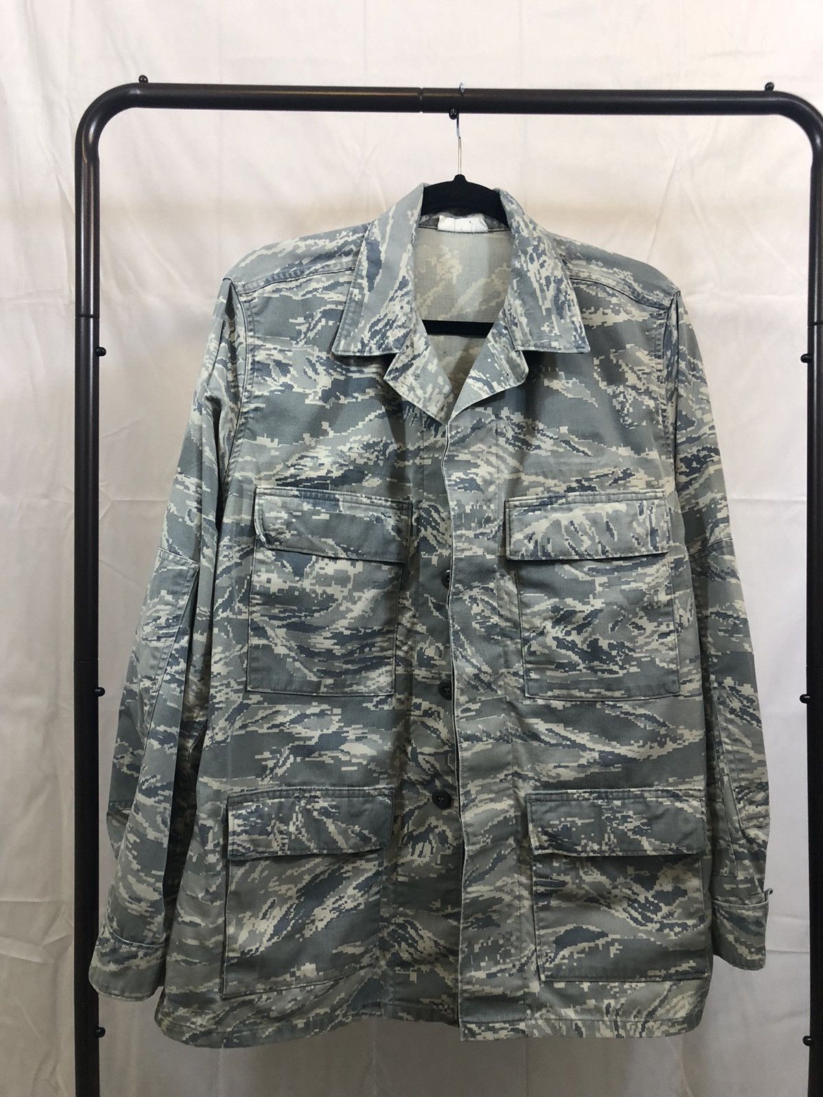 Military × Vintage Military Digital Camo Distressed Fatigue Jacket ...