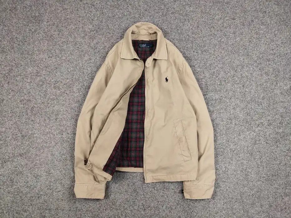 Polo Ralph Lauren × Streetwear × Vintage Vintage 90s Polo Ralph Lauren Beige Harrington Lining ...