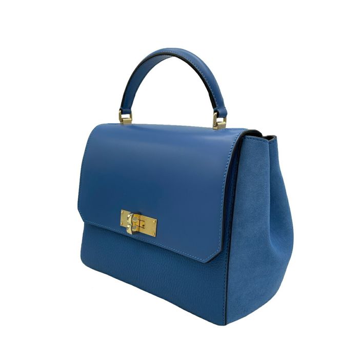 Bally BALLY B turn lock handbag 6222058 light blue calf | Grailed
