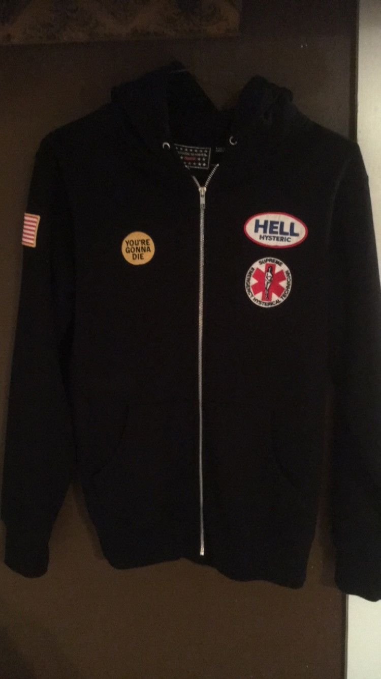 Supreme Supreme X Hysteric Glamour skeleton hoodie black | Grailed