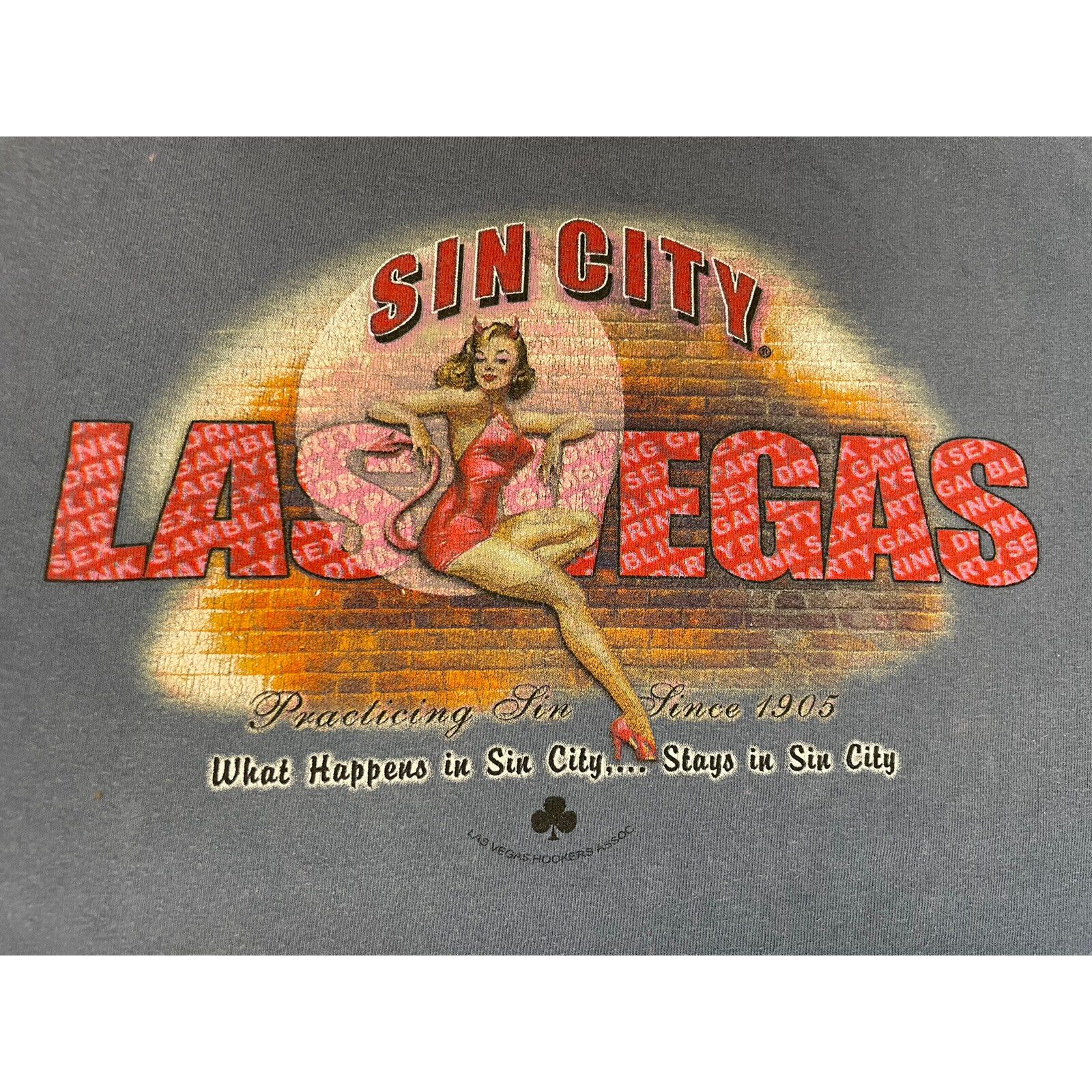 Vintage Sin City Las Vegas Pin Up Sexy Devil Girl Graphic T-shirt Men ...
