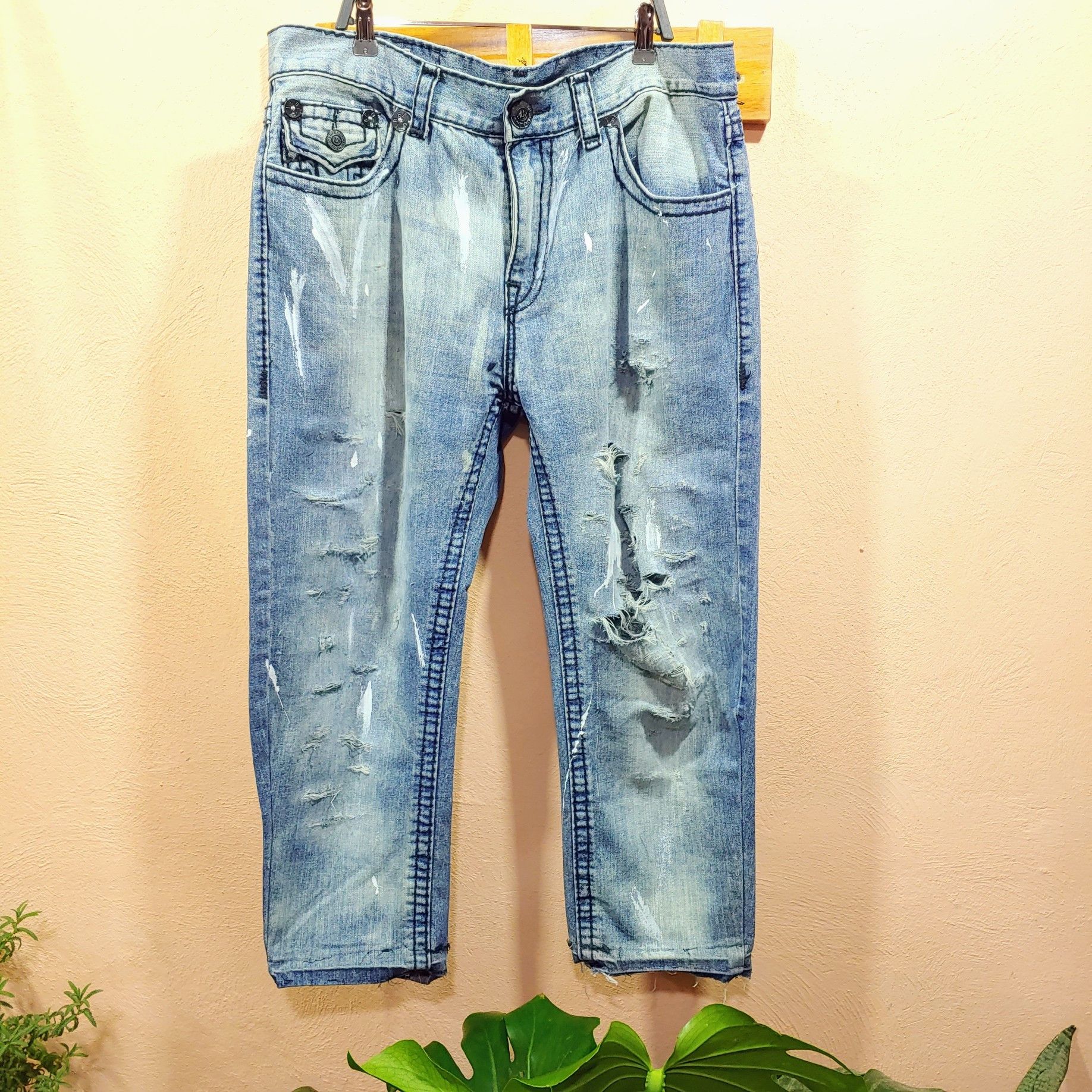 True Religion True Religion Jeans Ricky Super T Distressed Flare Denim ...