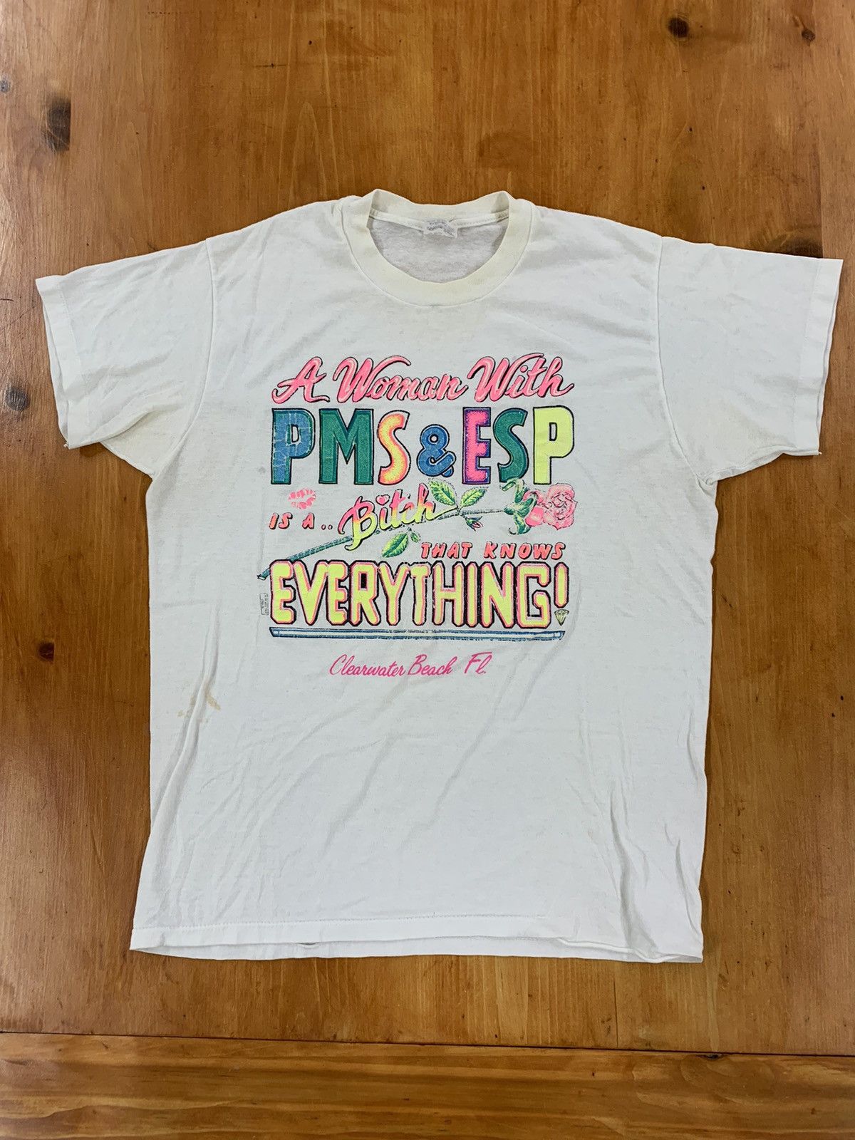 Vintage Vintage 1980s A Woman With PMS and ESP T-Shirt | Grailed