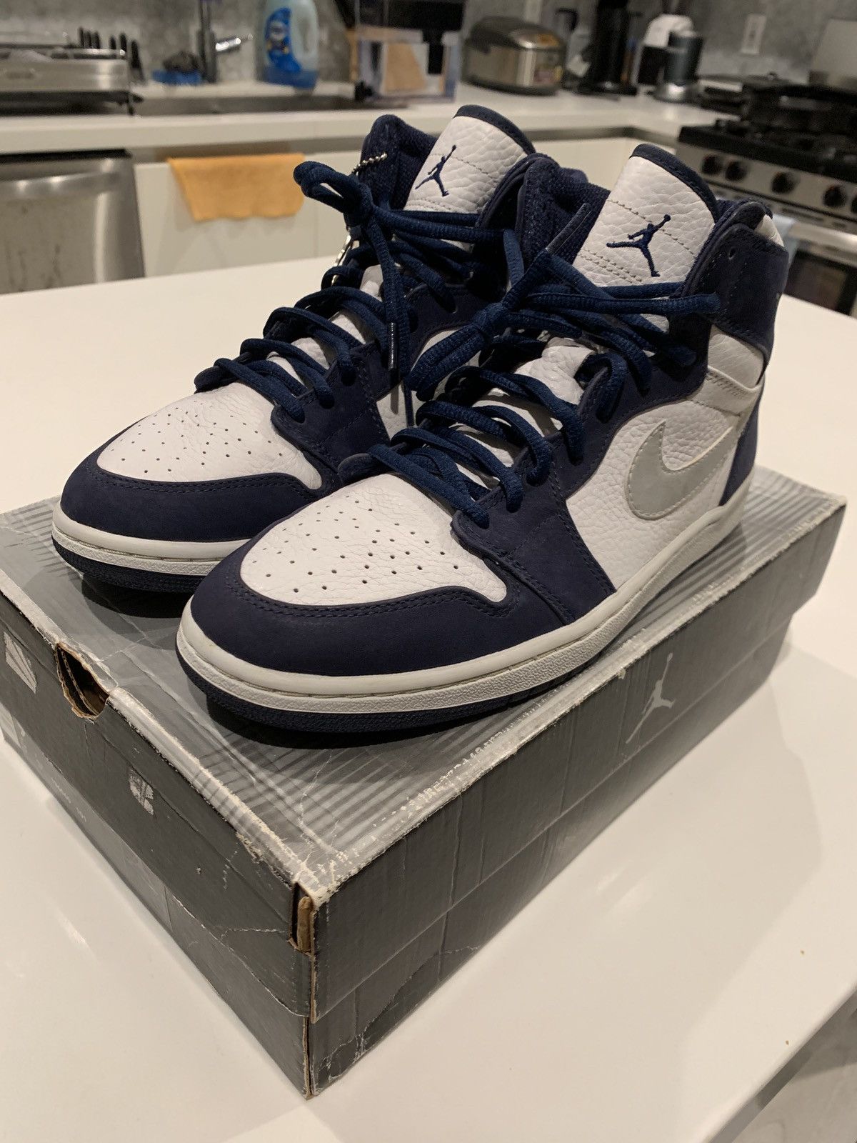 Nike Air Jordan 1 2001 Addition JP Midnight Navy Metallic Silver | Grailed