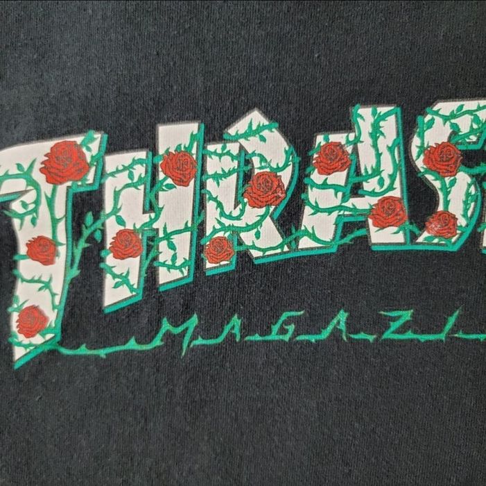 Thrasher Thrasher Small Black Short Sleeve Rose Logo Graphic Tee Mens ...