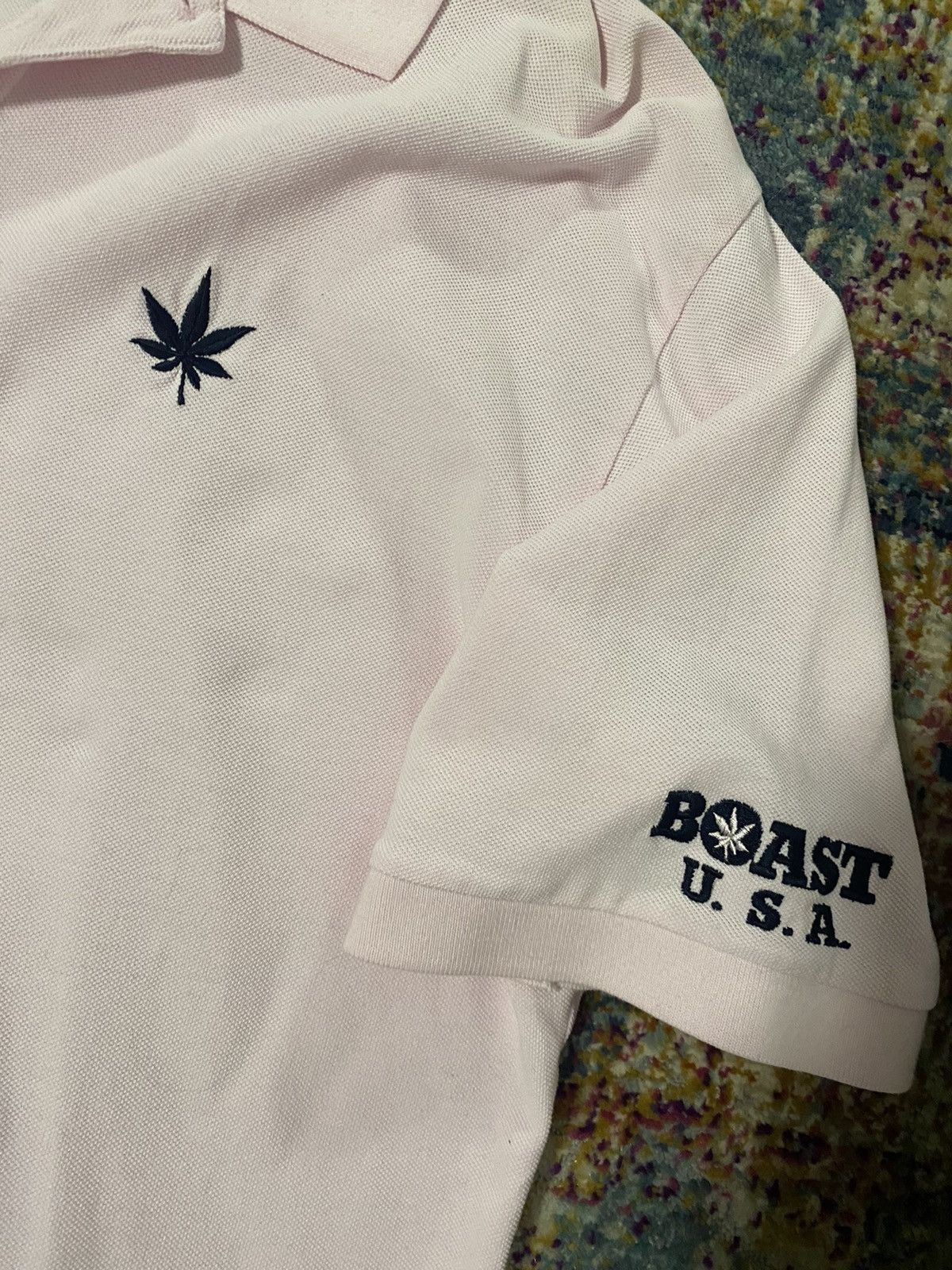 Streetwear Boast Logo Polo Shirt (Weed Leaf) 420 FOUR TWENTY | Grailed