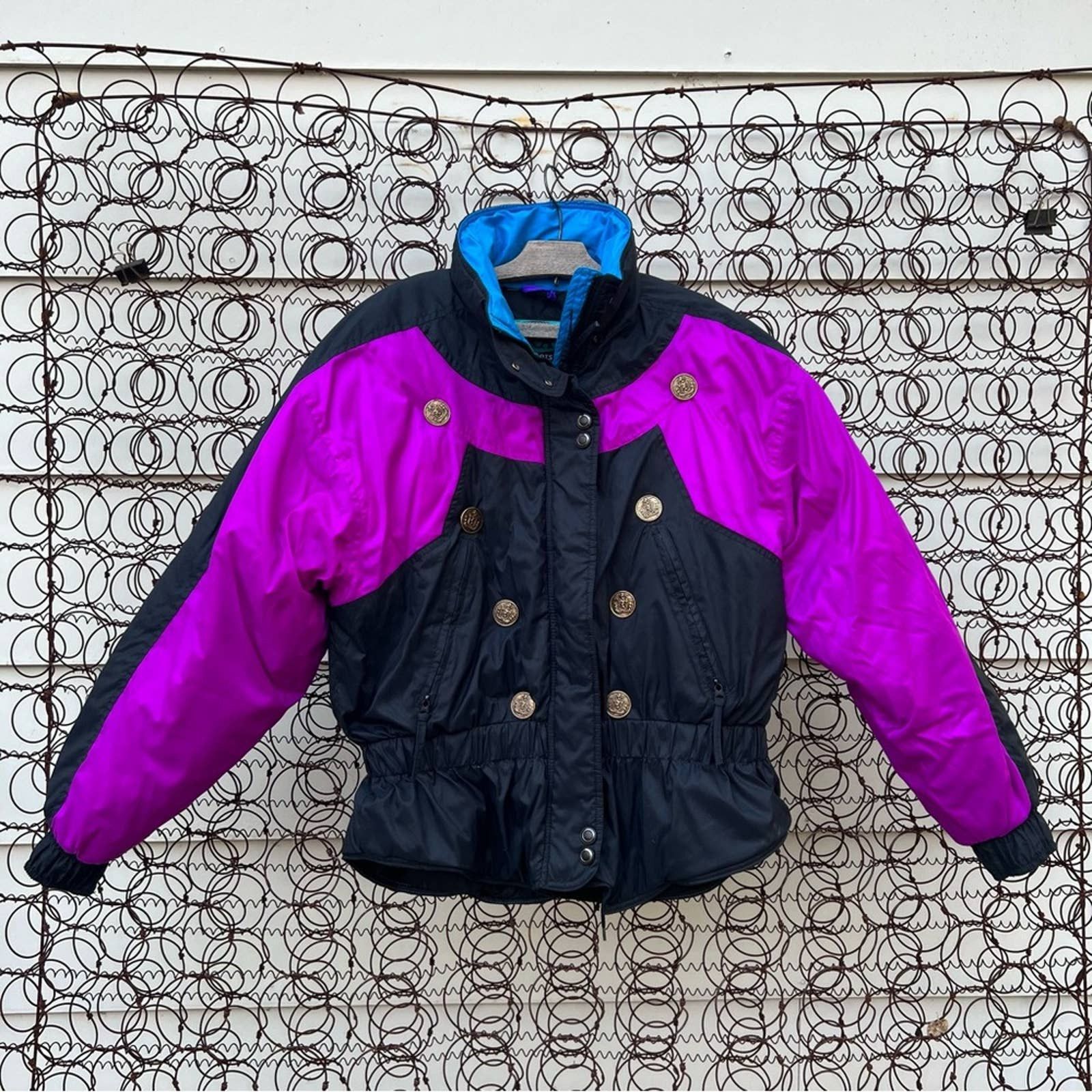 Vintage Vintage 80s RA Sports purple black peplum winter ski coat | Grailed