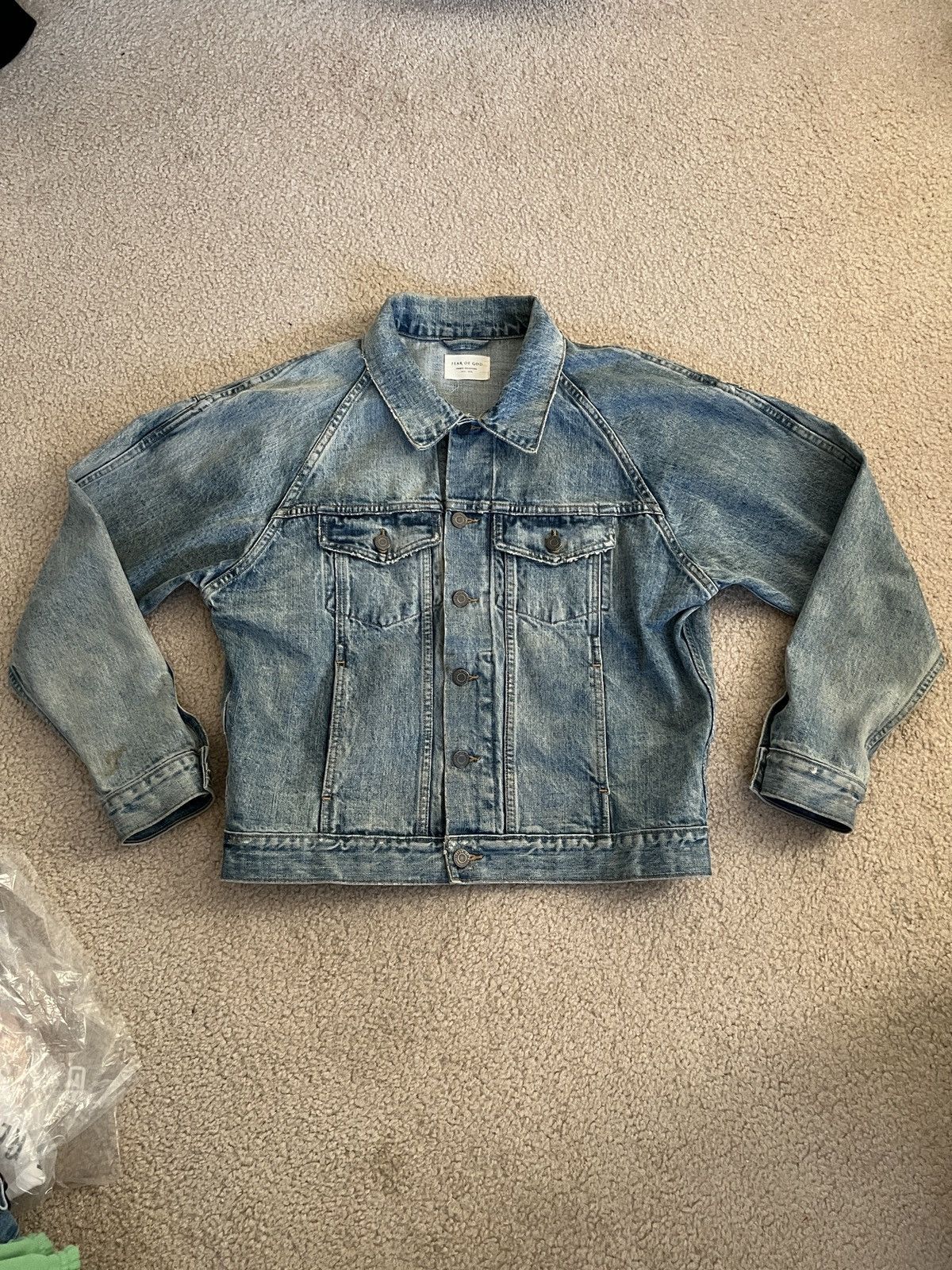 Fear of God 4th collection fourth jean denim trucker jacket boxy rare S ...