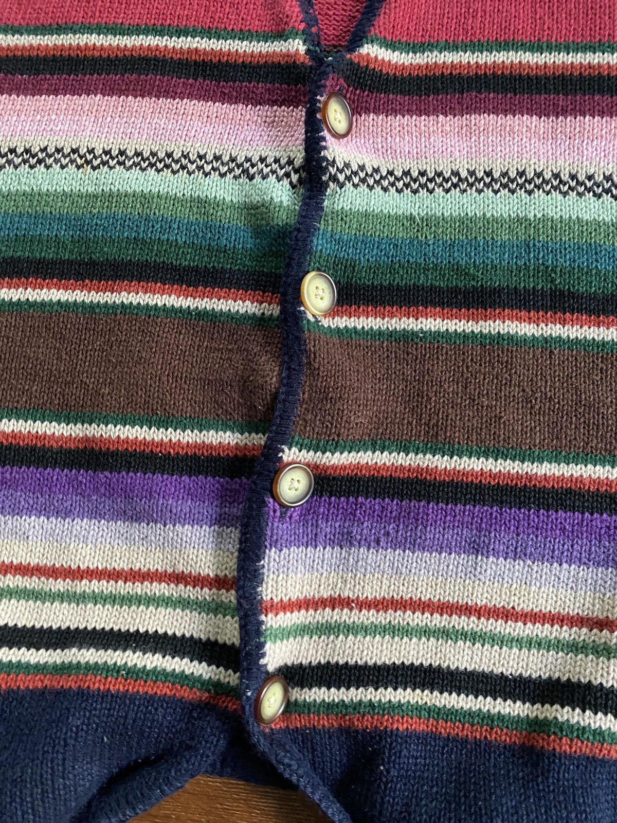 Vintage Vintage 90’s Structure Multi Color Knit Cardigan Vest | Grailed