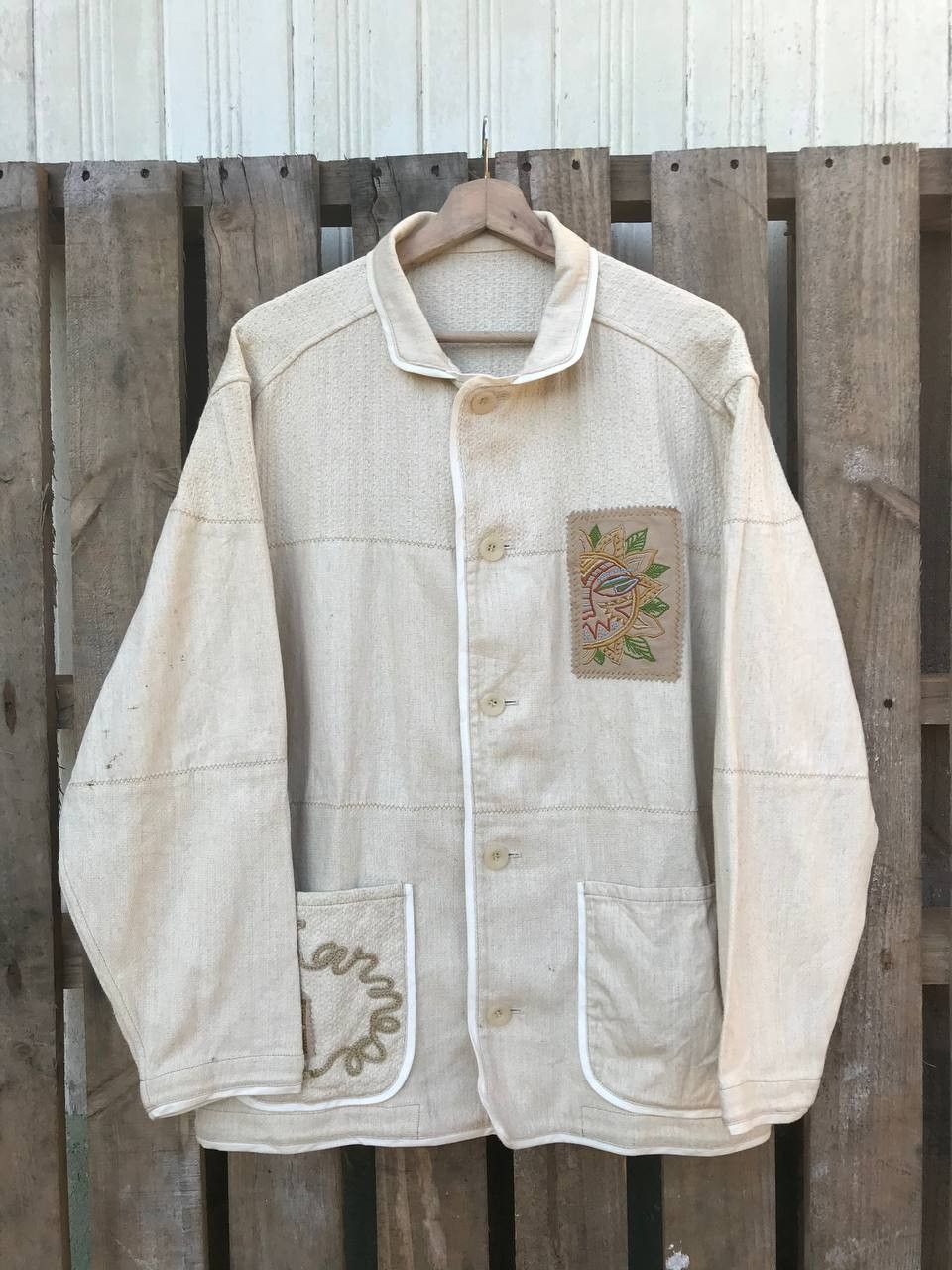 Japanese Brand Vintage Farnese Linen Rayon Chore Jacket Style | Grailed