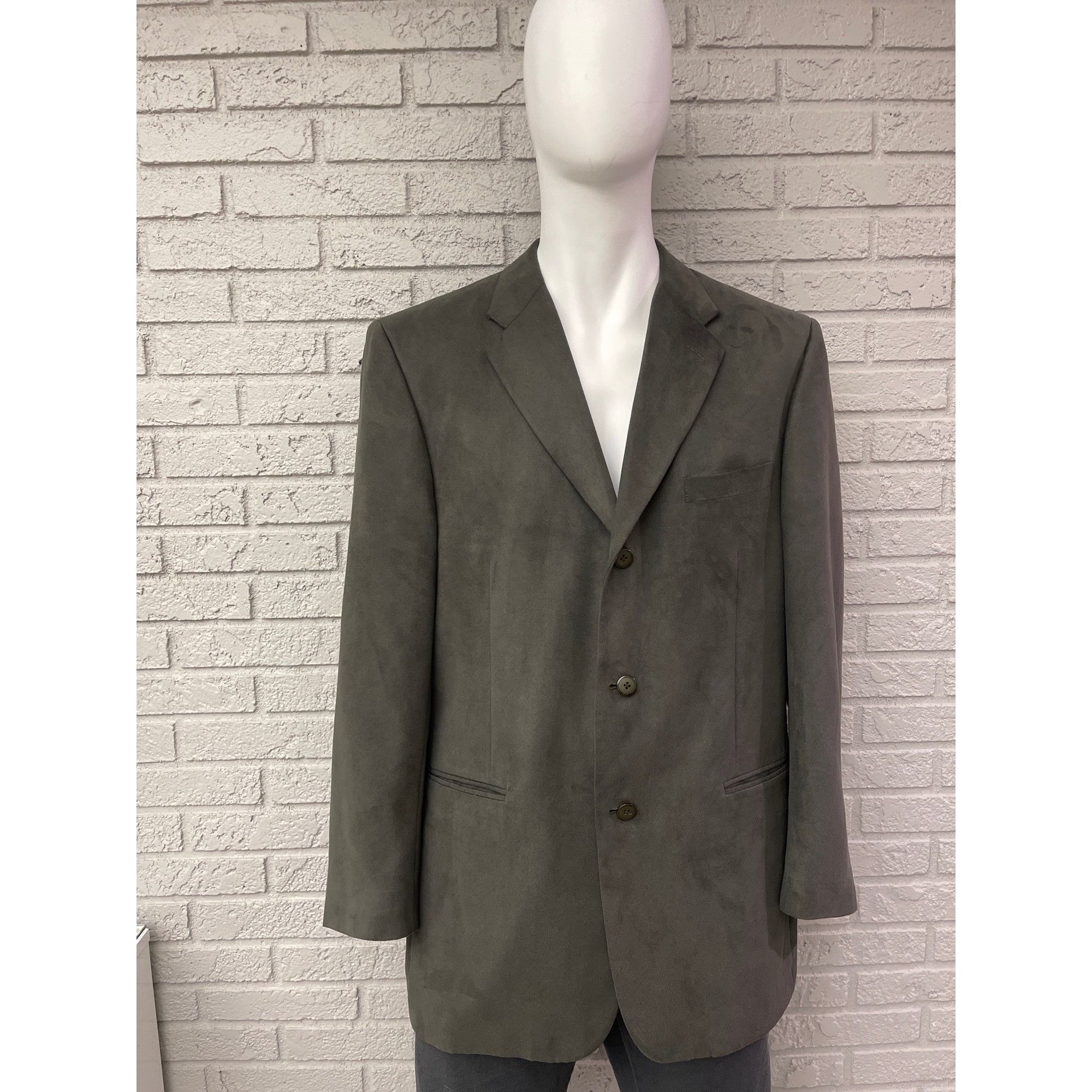Bert Pulitzer Bert Pulitzer Olive Suede 3 Button Blazer Size 44R | Grailed
