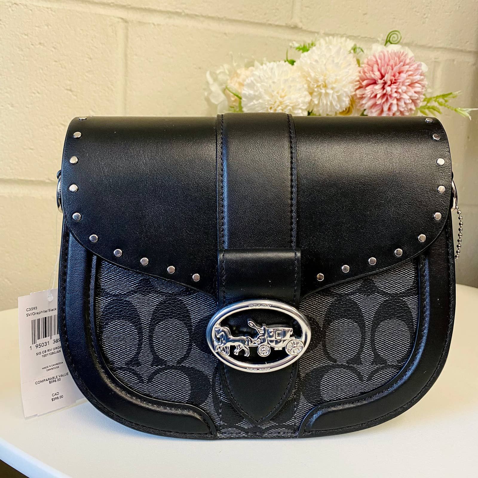 Coach Coach C3593 Georgie SaddleBag In Colorblock Signature Canvas ...