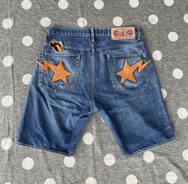 Bape Bape Bapesta Short Denim | Grailed