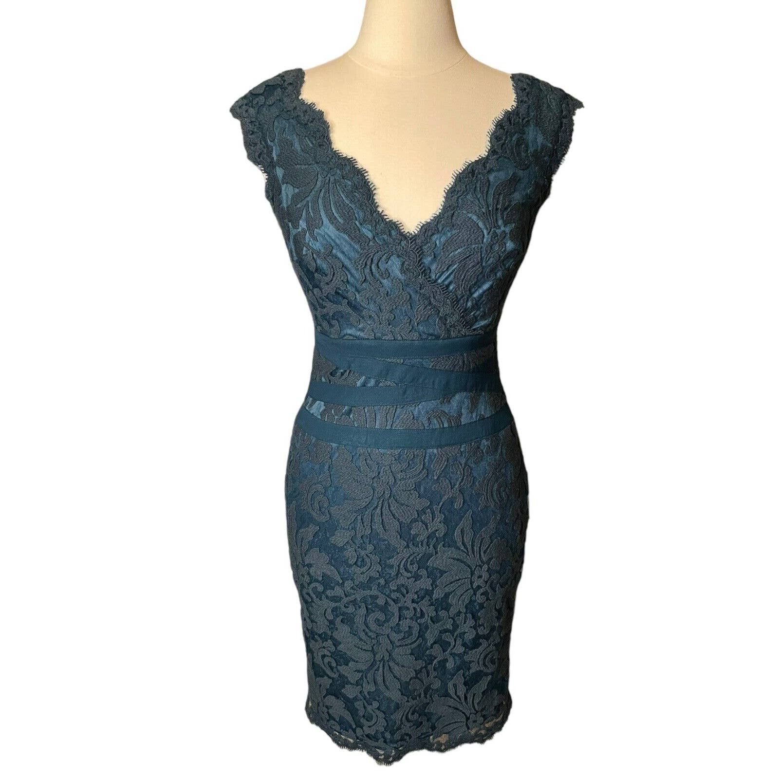 Other Tadashi Shoji Blue Lace Overlay Sheath Dress Grailed 0094