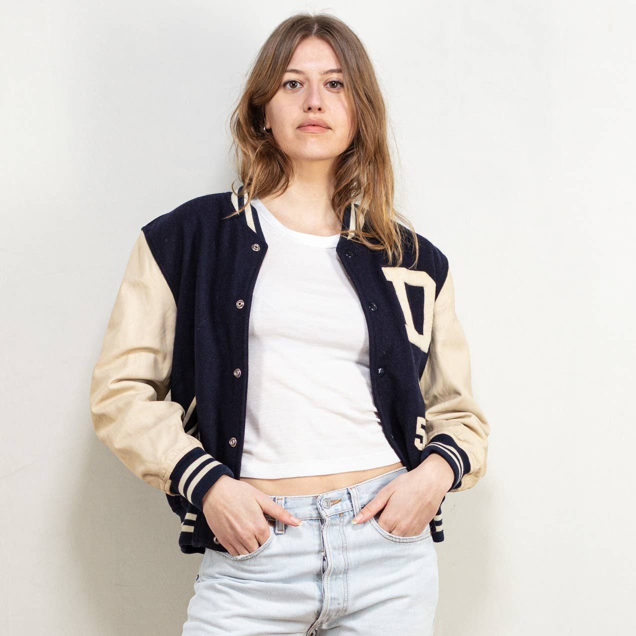 Streetwear × Varsity Jacket × Vintage Vintage 80's Women D. Grace ...