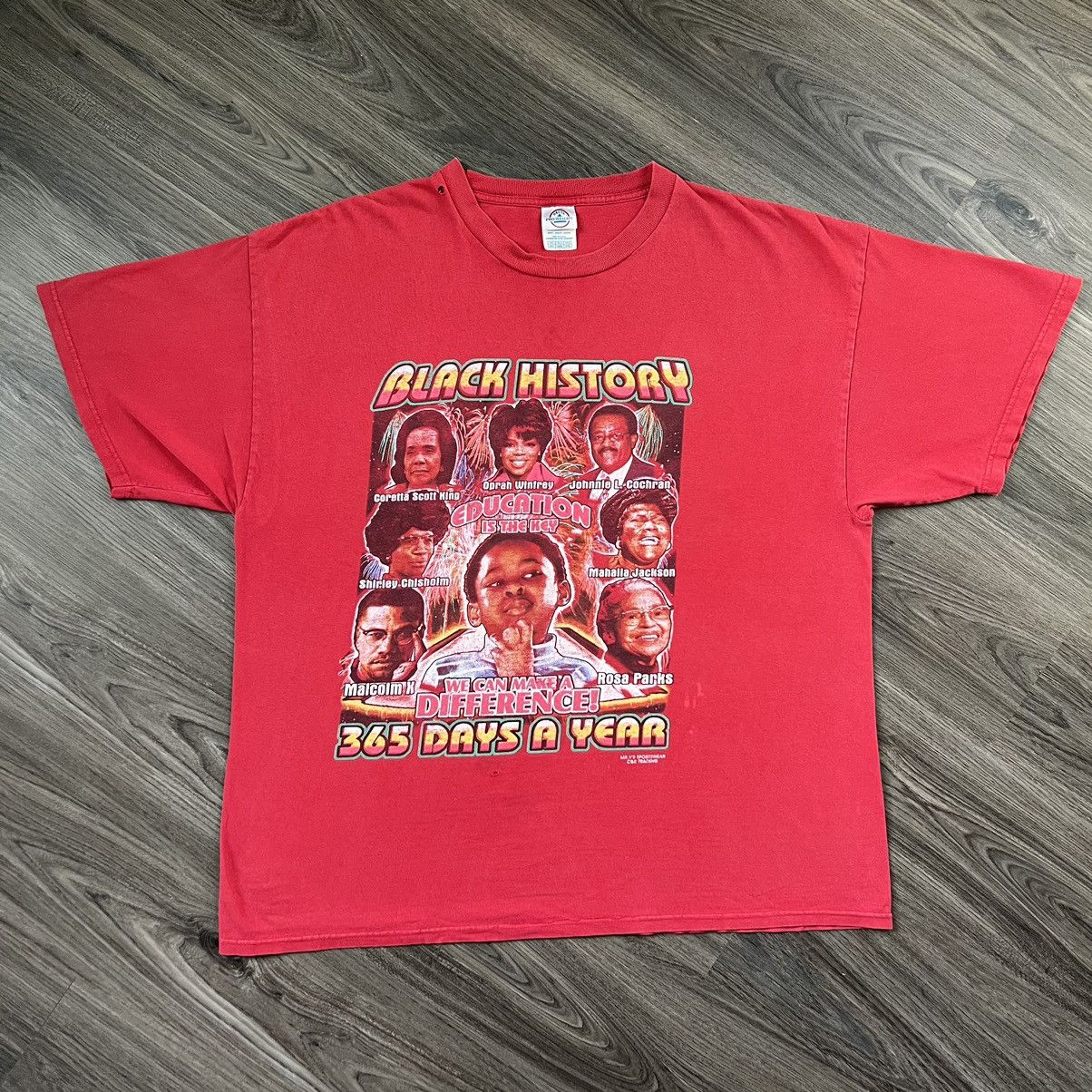 Vintage Vintage Black History Malcolm X Maya Angelou MLK T Shirt 00s ...