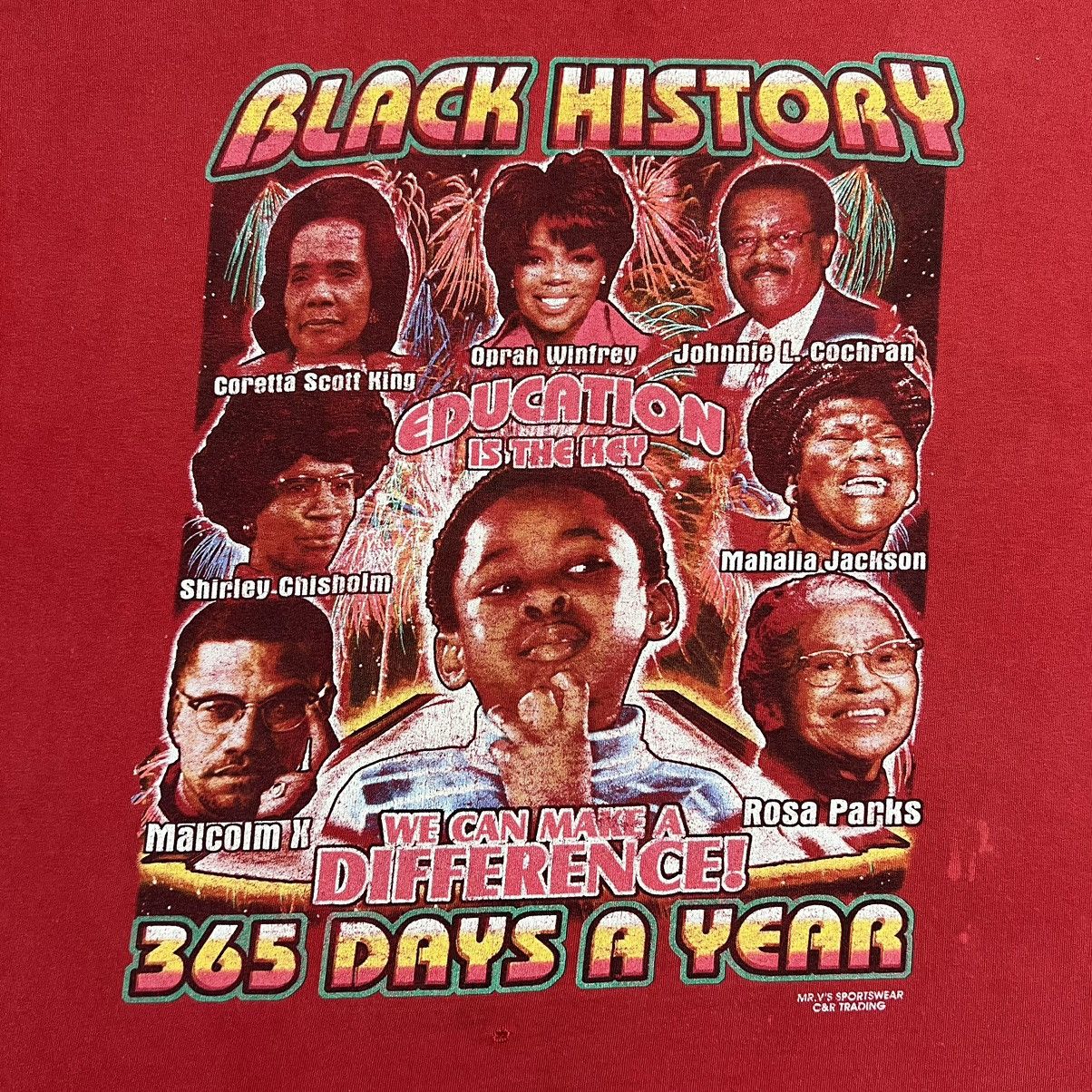 Vintage Vintage Black History Malcolm X Maya Angelou MLK T Shirt 00s ...