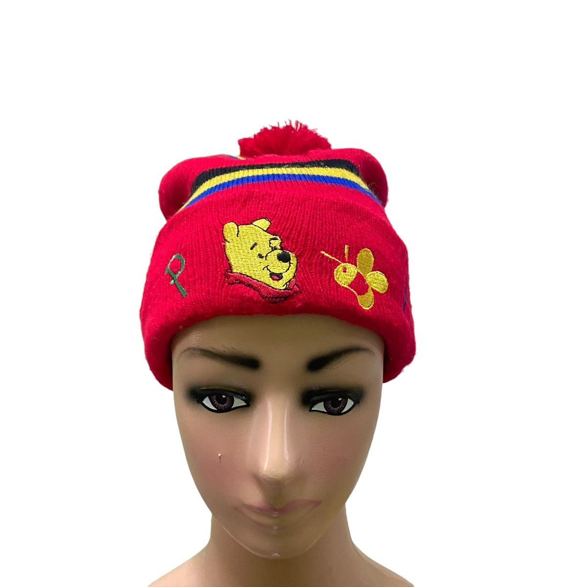 Cartoon Network × Disney × Vintage Vintage Pooh Embroidery Beanie Red ...