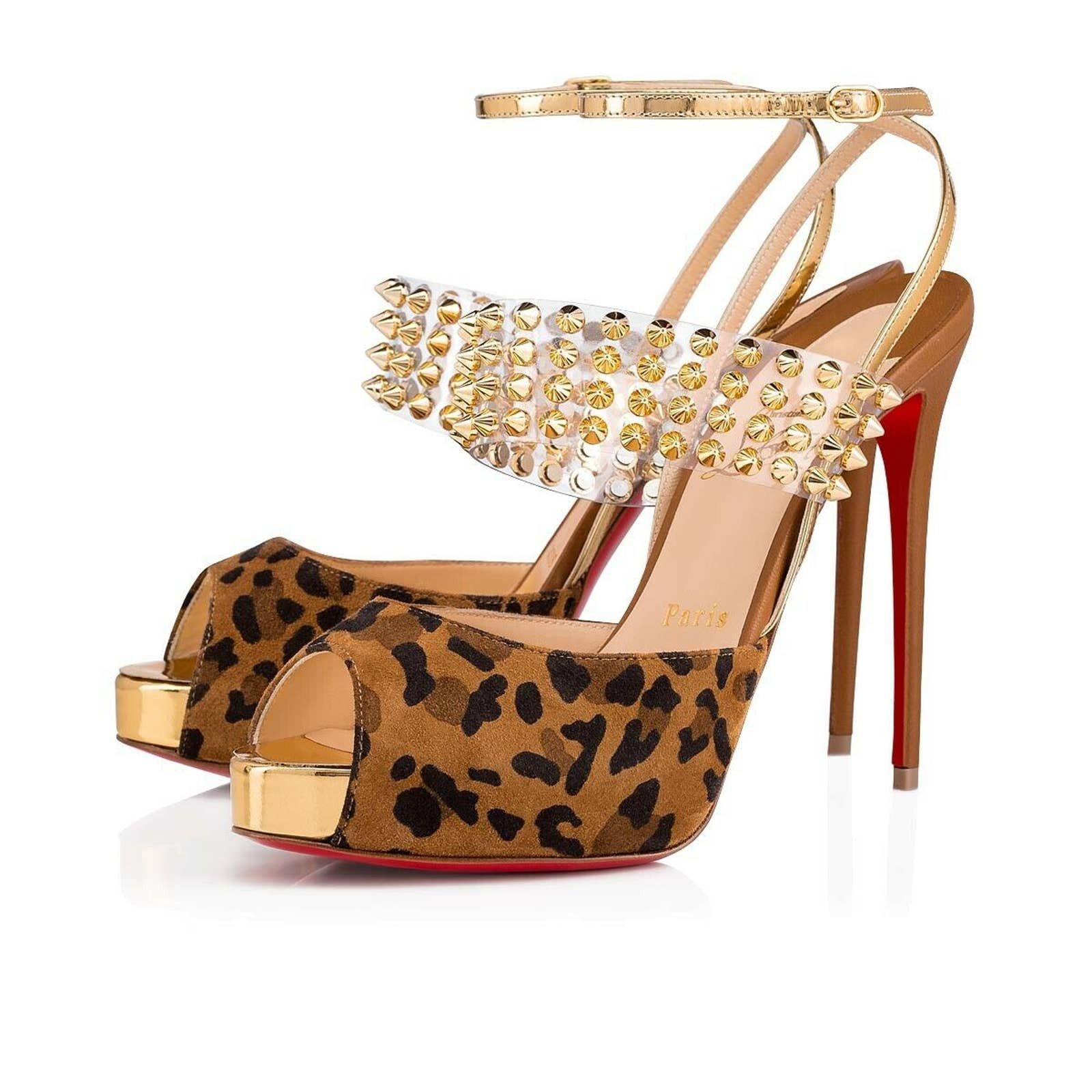 Christian Louboutin Christian Louboutin Levitagirl Leopard PVC Spike ...