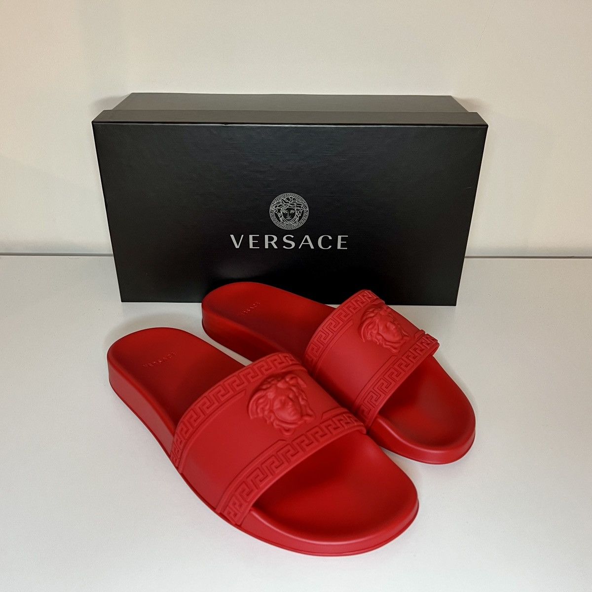 Versace Red Versace Slides | Grailed