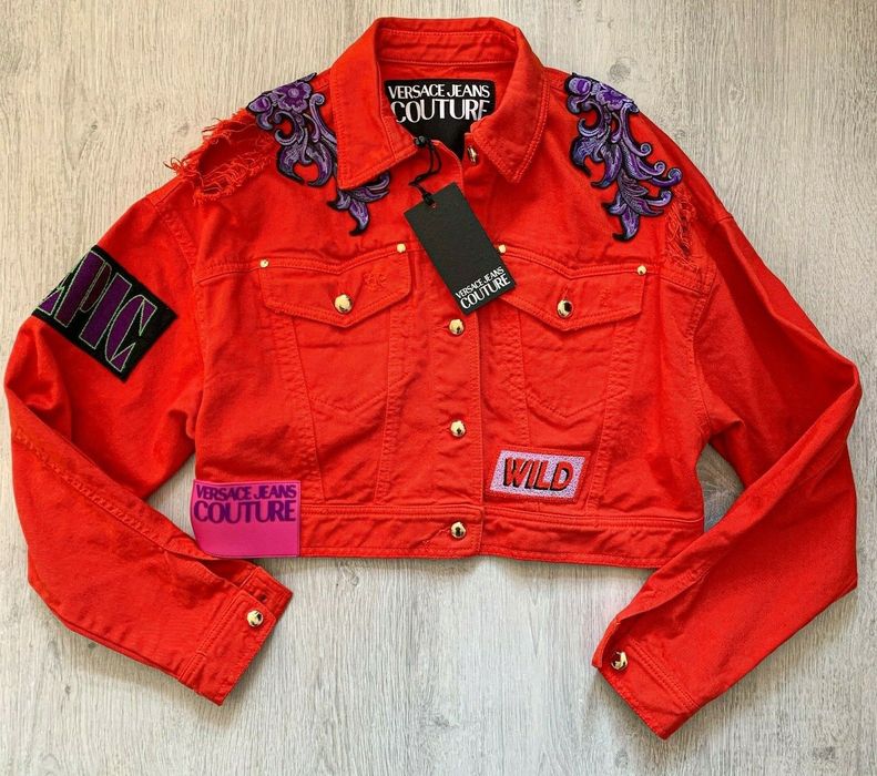 Versace Jeans Couture VERSACE JEANS COUTURE Red Patch Detail Denim ...