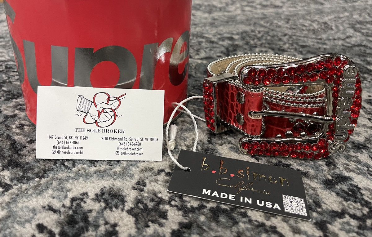 B.B. Simon × Supreme Supreme B.B. Simon Belt Red L/XL Size 46 | Grailed