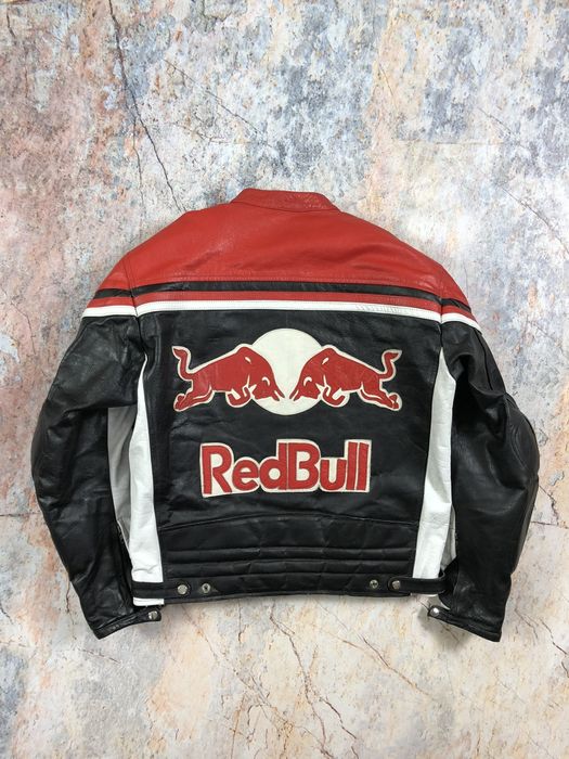 Vintage Red Bull leather racing jacket | Grailed