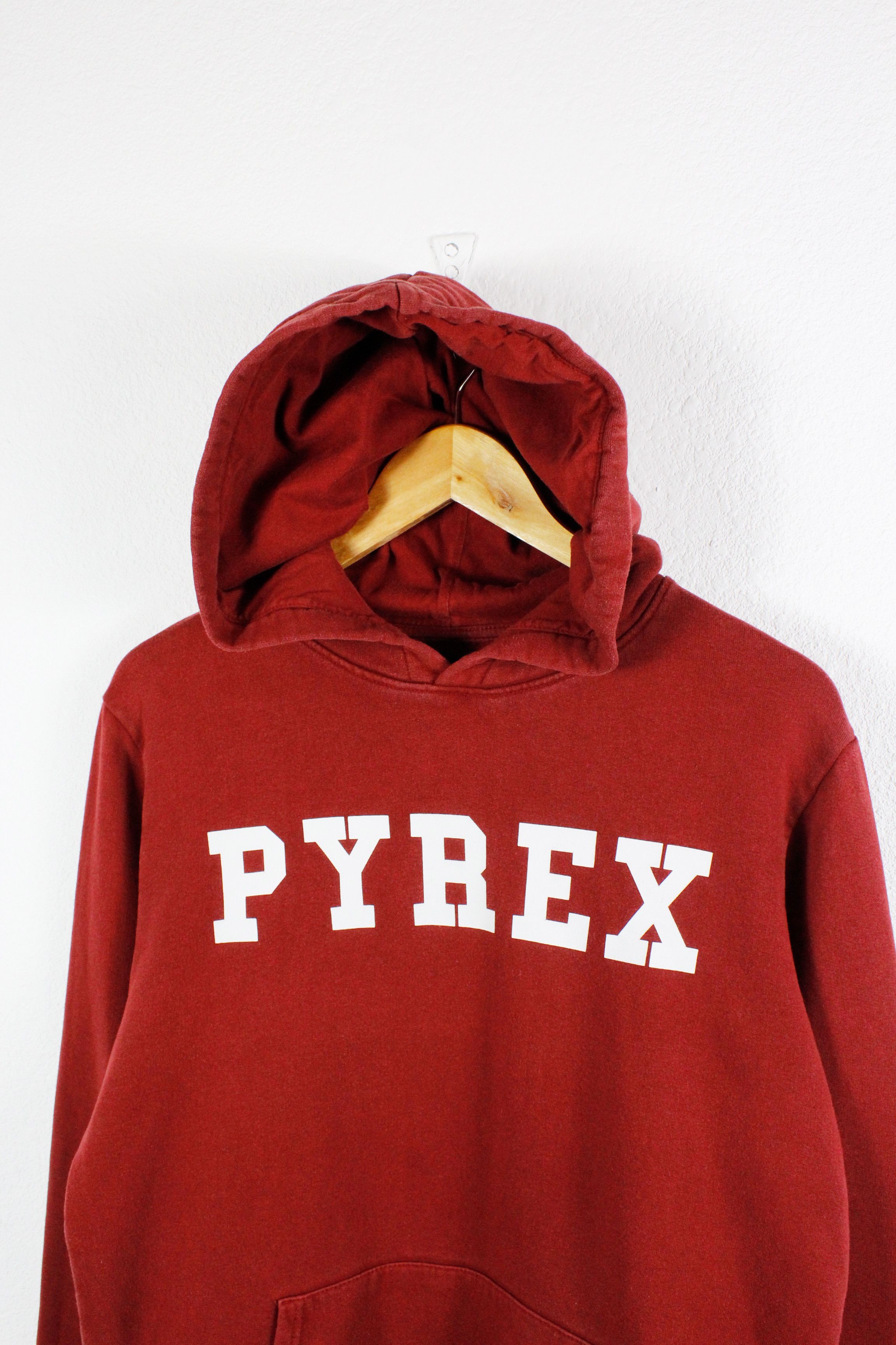 Pyrex Vision Pyrex Vision Virgil Abloh Graphic Logo Burgandy Hoodie Y2K ...