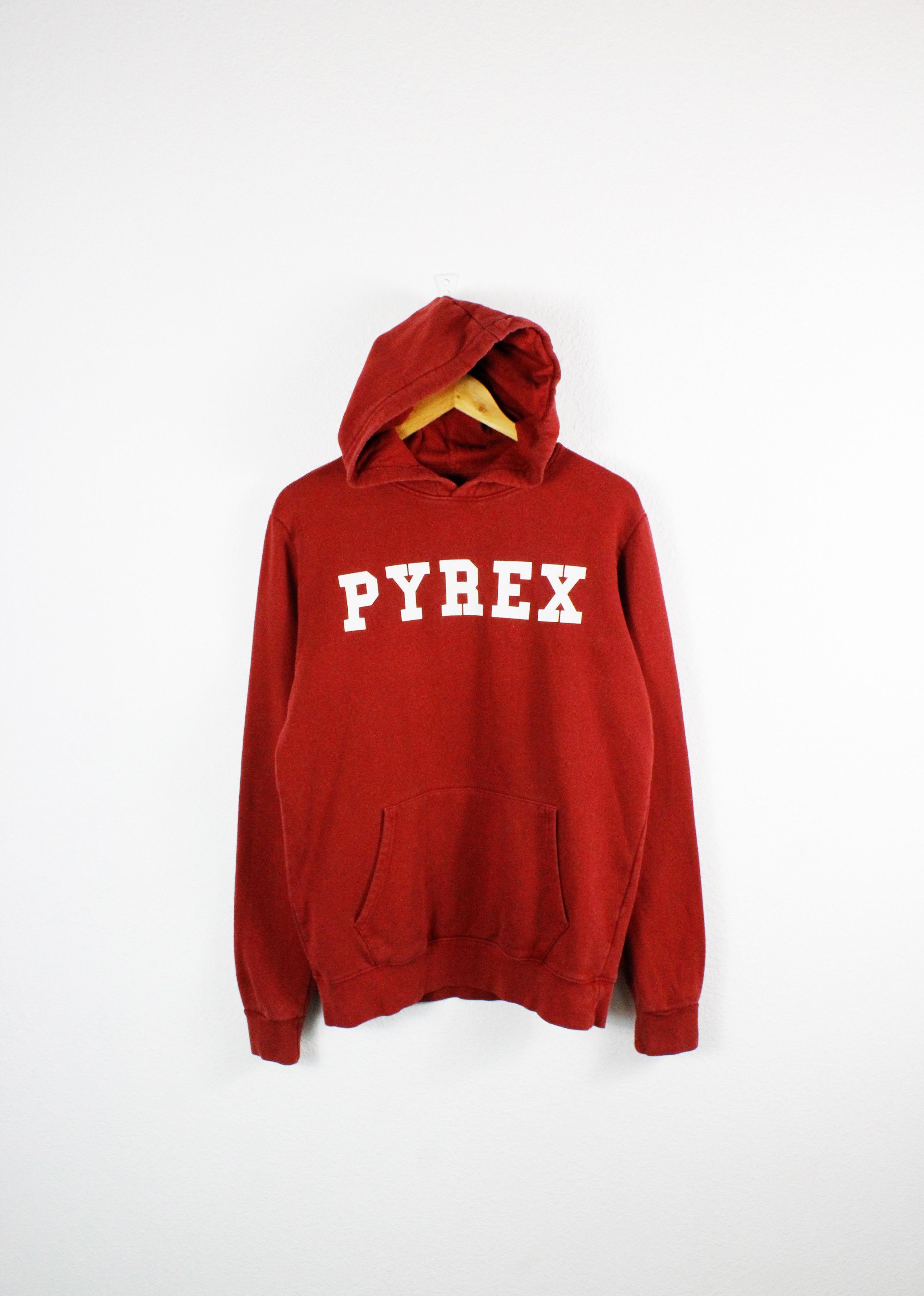 Pyrex Vision Pyrex Vision Virgil Abloh Graphic Logo Burgandy Hoodie Y2K ...