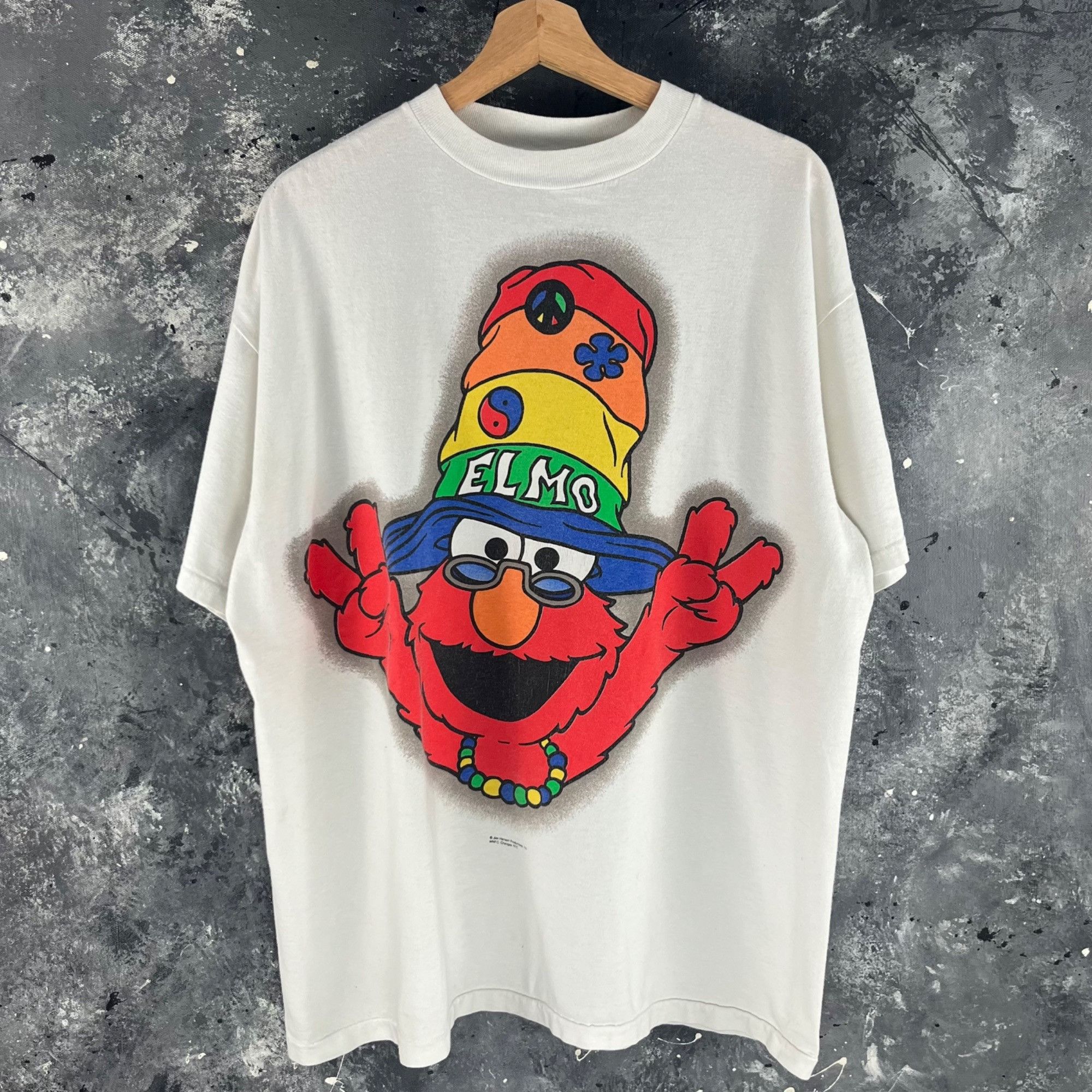 Vintage Vintage 90’s Elmo Peace love shirt | Grailed