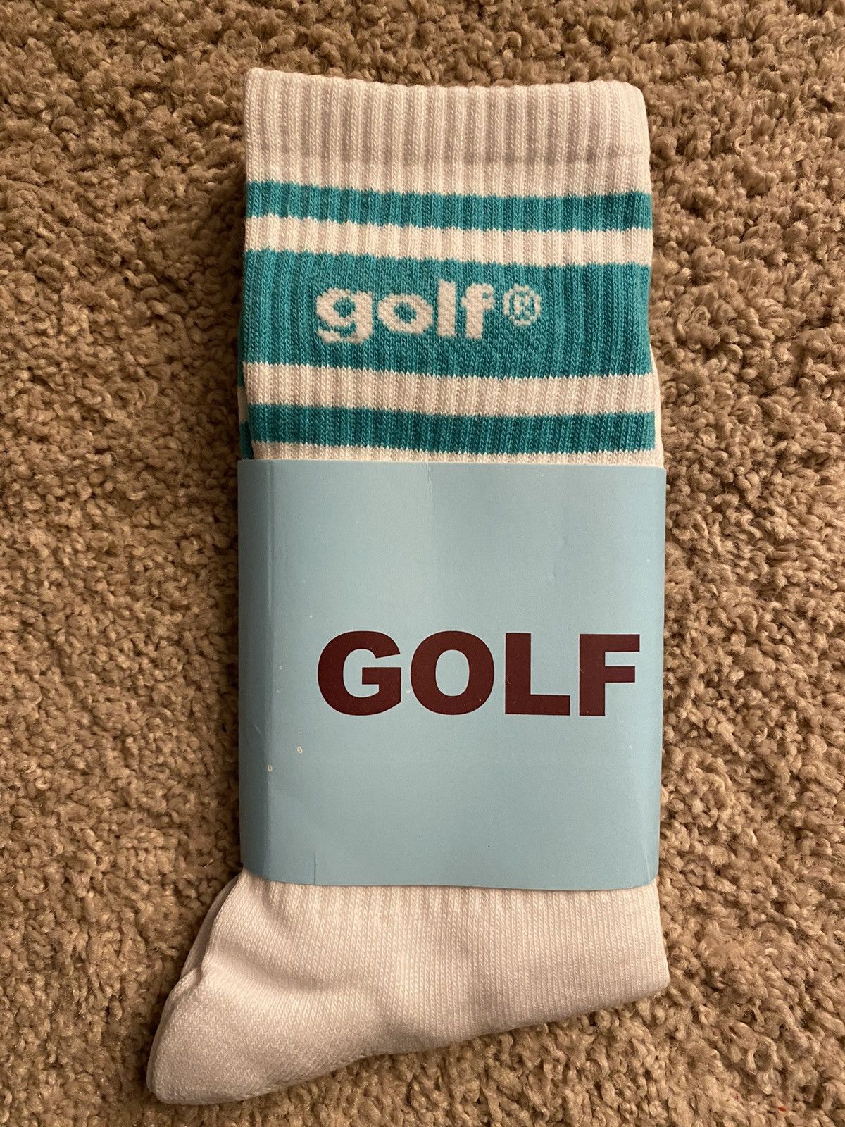 Golf Wang DS Golf Wang Rare White & Blue Striped Socks | Grailed