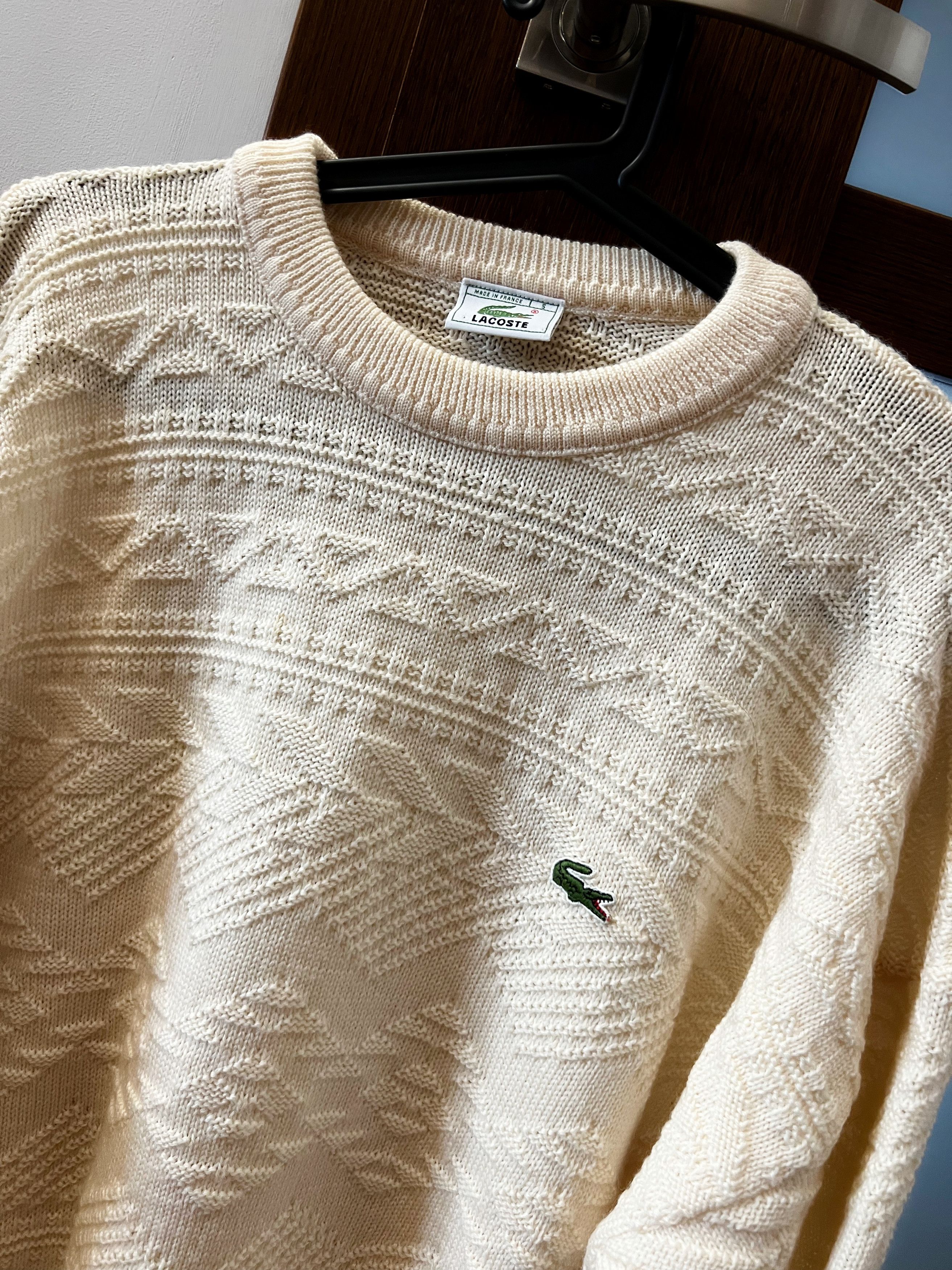 Lacoste × Vintage Vintage 90s Chemise Lacoste Knit Sweater Cream ...