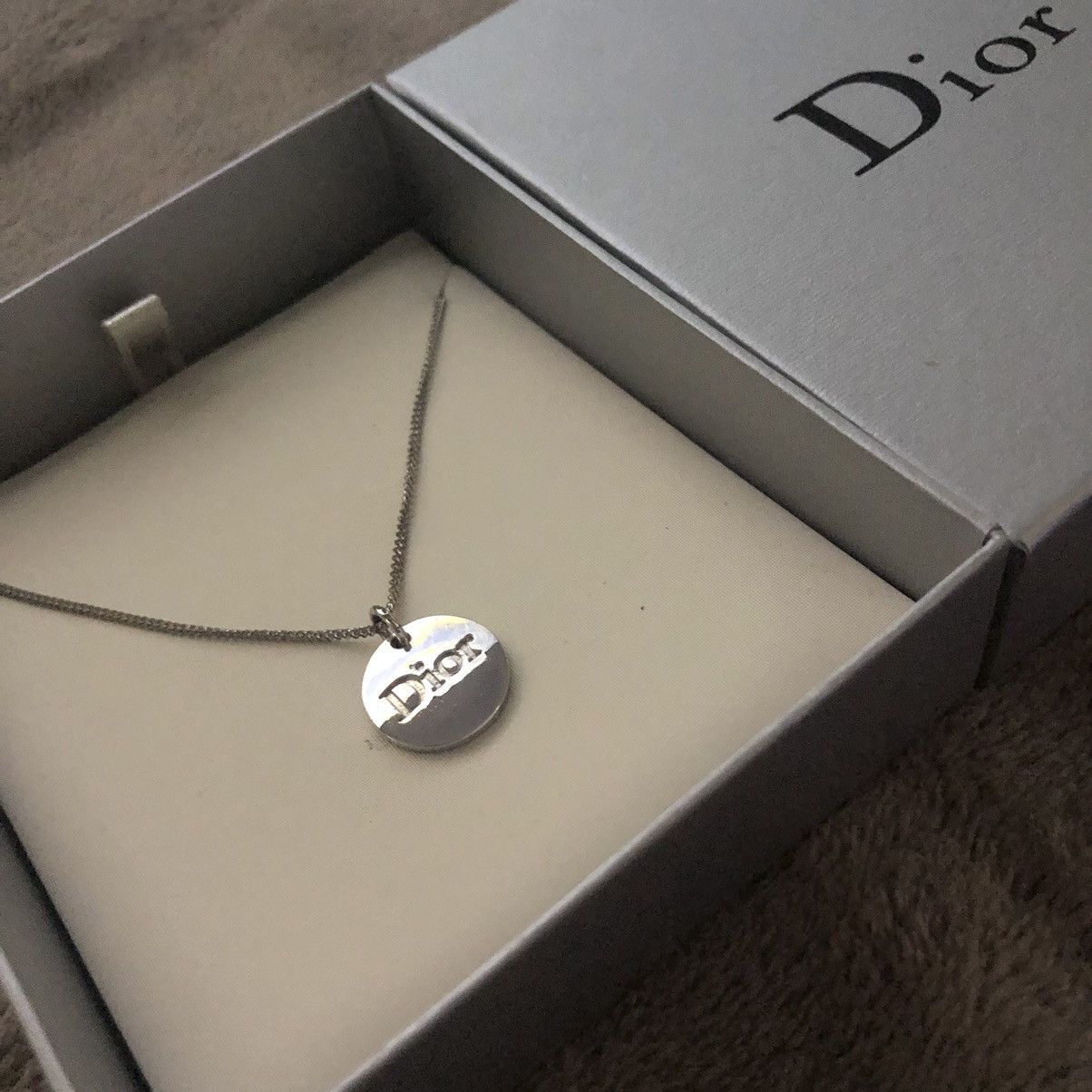 Dior Dior Circle Pendant And Chain Necklace With Box | Grailed