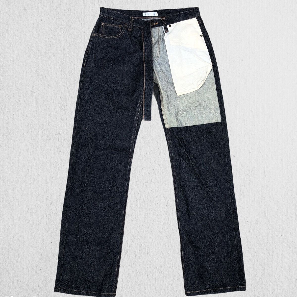 Rare Rare design - Reverse pocket blue denim jeans | Grailed