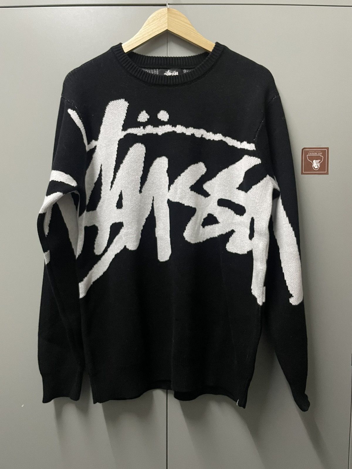 Stussy × Vintage Stussy Stock Sweater Knitwear BIG SIGNATURE | Grailed