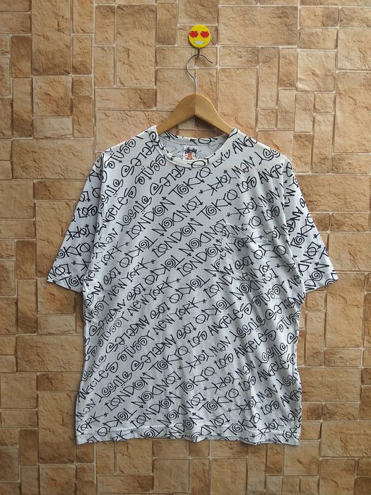 Stussy Rare Stussy White Pop Art Stussy writing Big Logo Medium Size ...