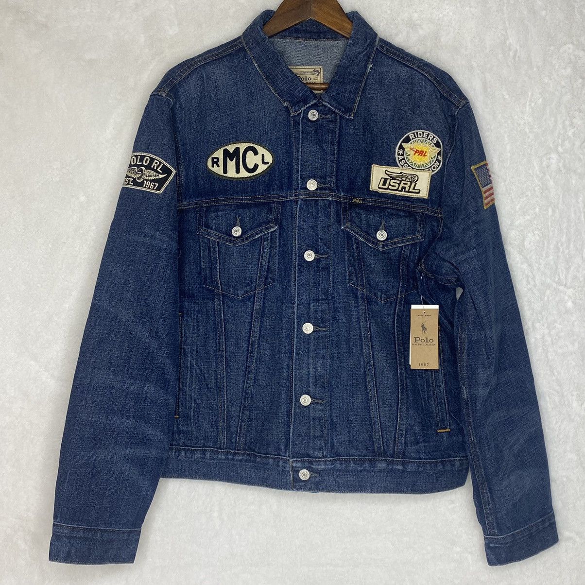Polo Ralph Lauren Polo Ralph Lauren Denim Patchwork Trucker Motorcycle ...