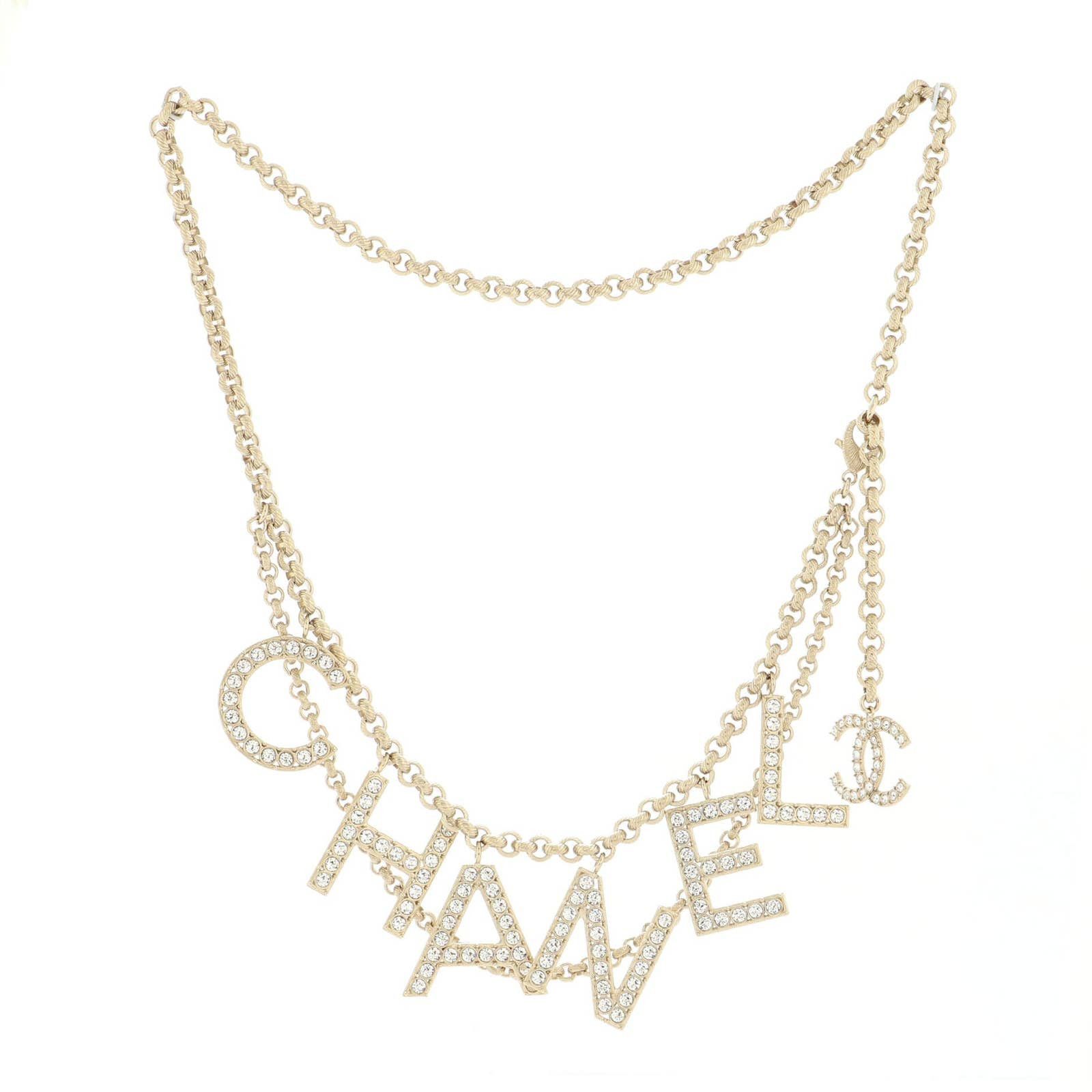 Chanel Logo Chain Belt Metal with Crystals 75 | Grailed