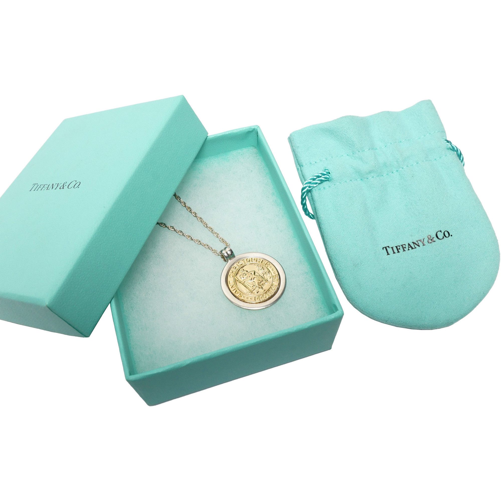 Tiffany & Co. TIFFANY&Co. Tiffany St. Christopher Coin Necklace Chain ...